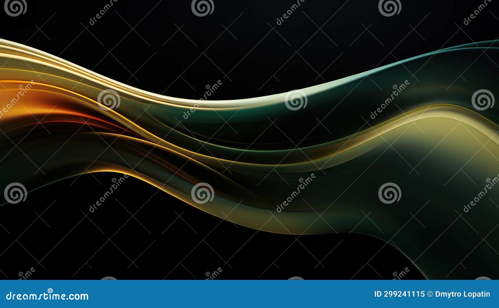Abstract Green and Yellow Wave Background, Swirl and Wavy Soft Pattern ...