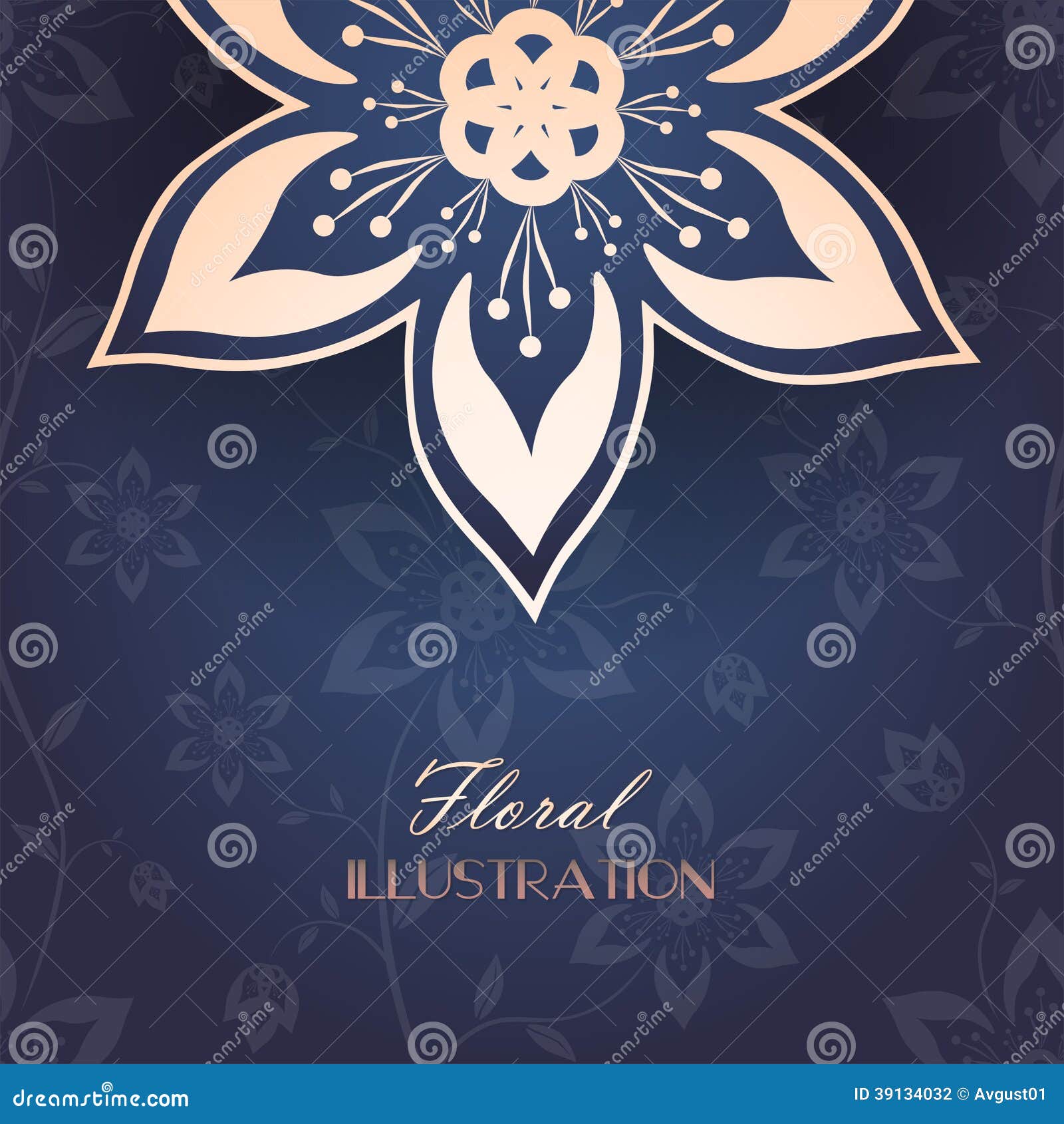 Abstract Greeting Card with Floral Pattern Stock Vector - Illustration ...