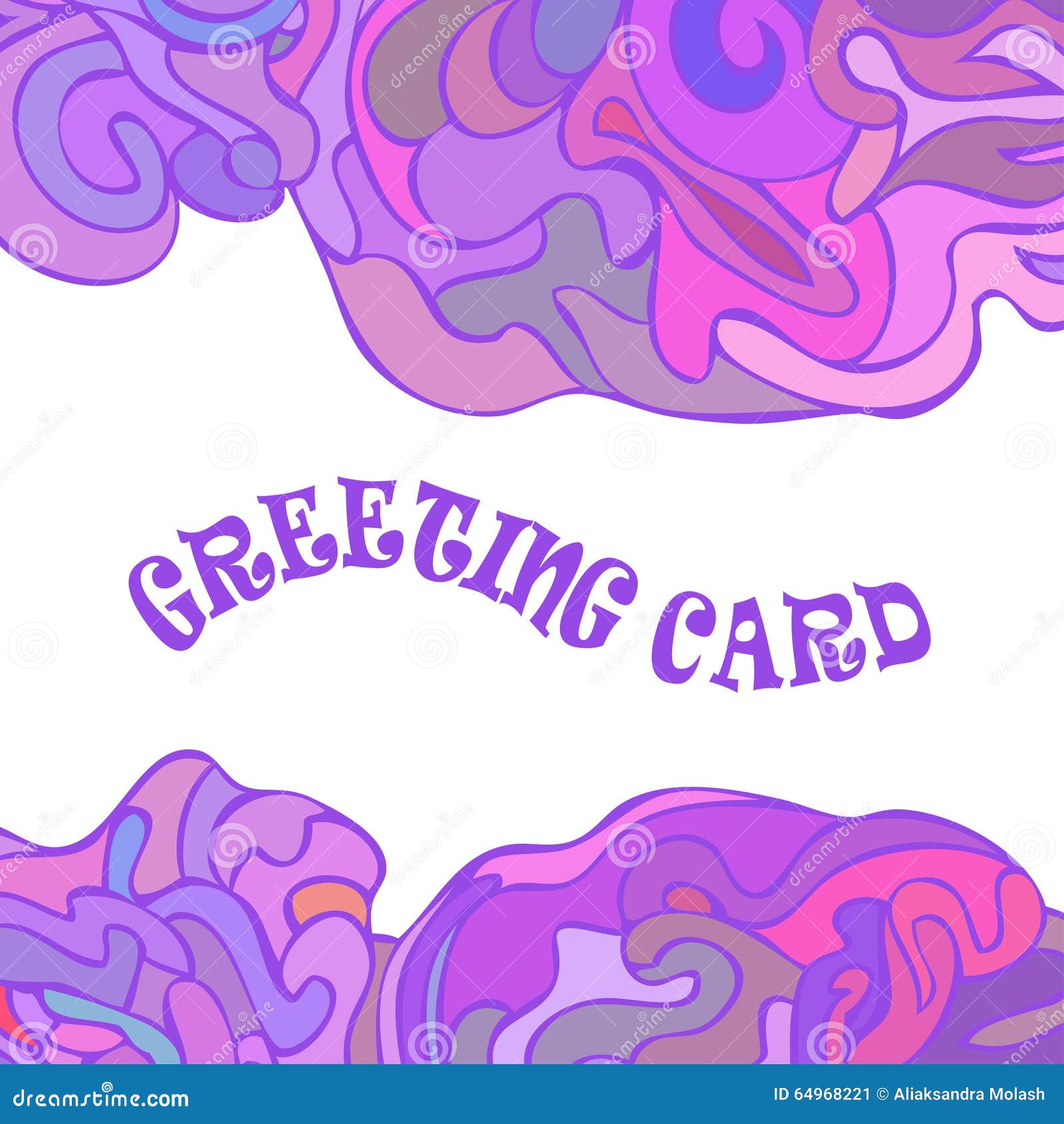 Abstract Greeting Card with Swirls Motifs Stock Vector - Illustration ...