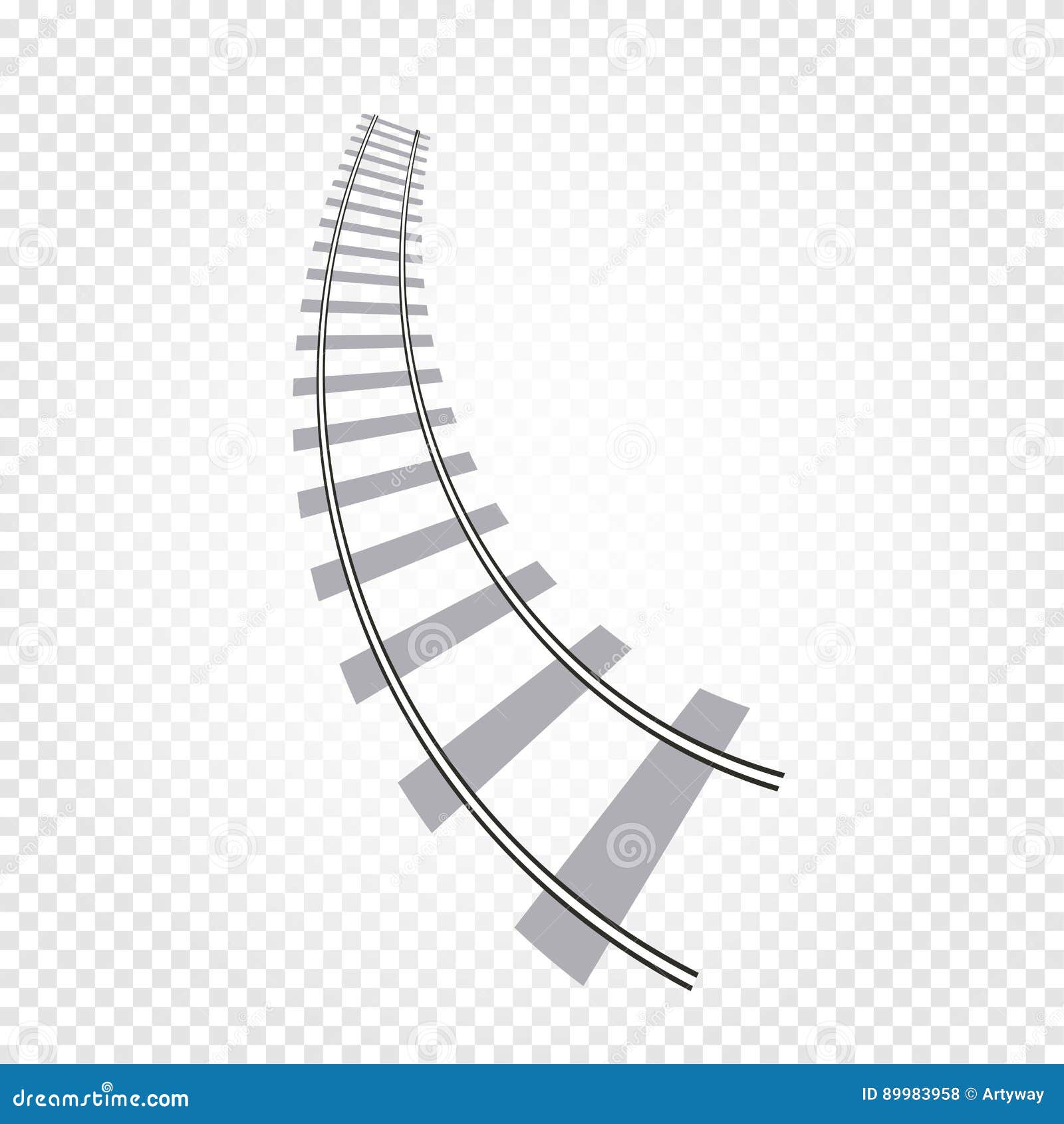 Abstract Grey Color Railway Road on Checkered Background, Ladder Vector ...