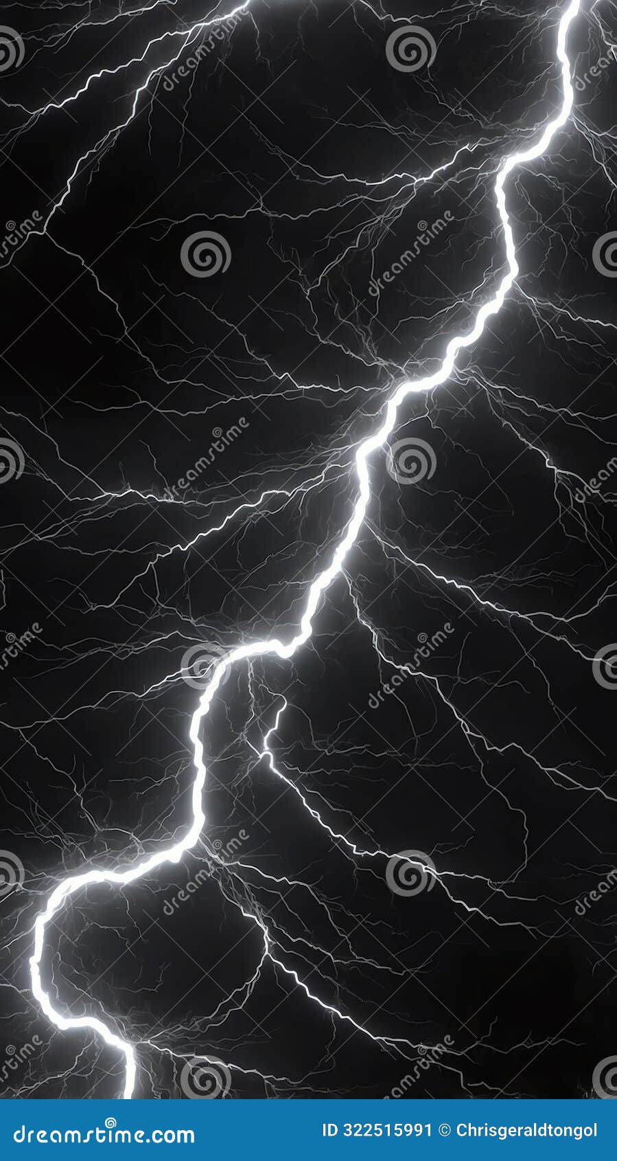 Abstract Grey Lightning Design in Black Ai Generated Stock Illustration ...