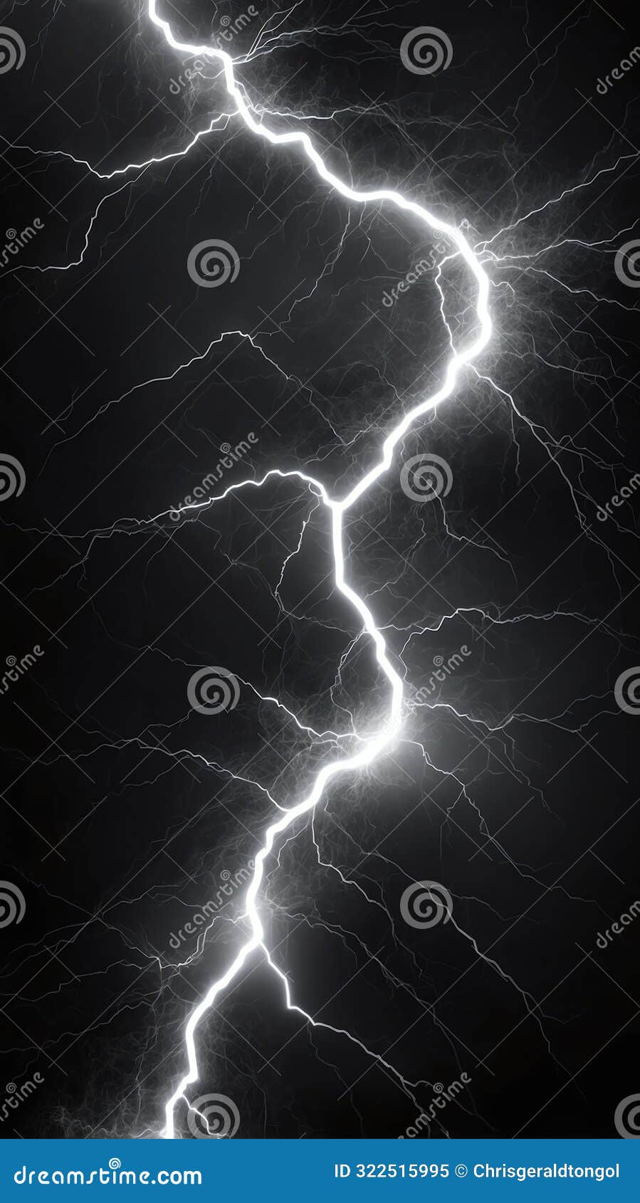 Abstract Grey Lightning Design in Black Ai Generated Stock Illustration ...