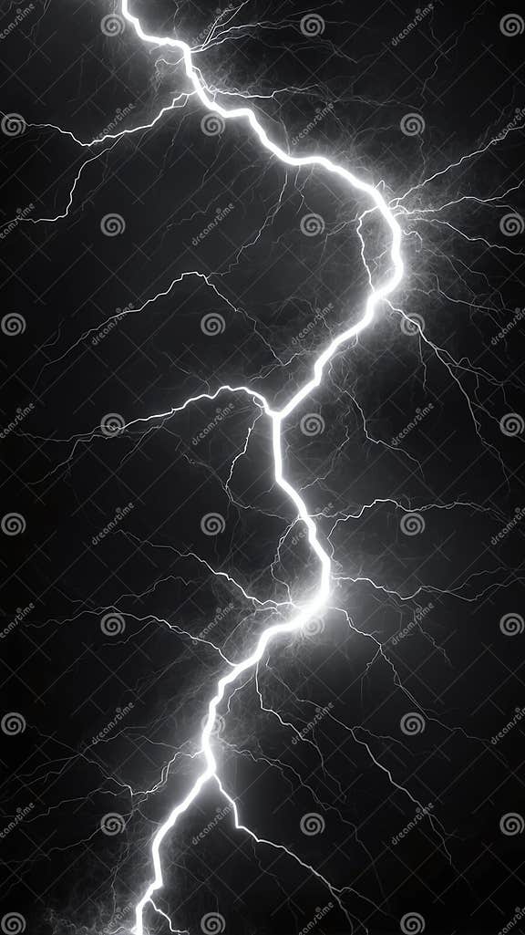 Abstract Grey Lightning Design in Black Ai Generated Stock Illustration ...