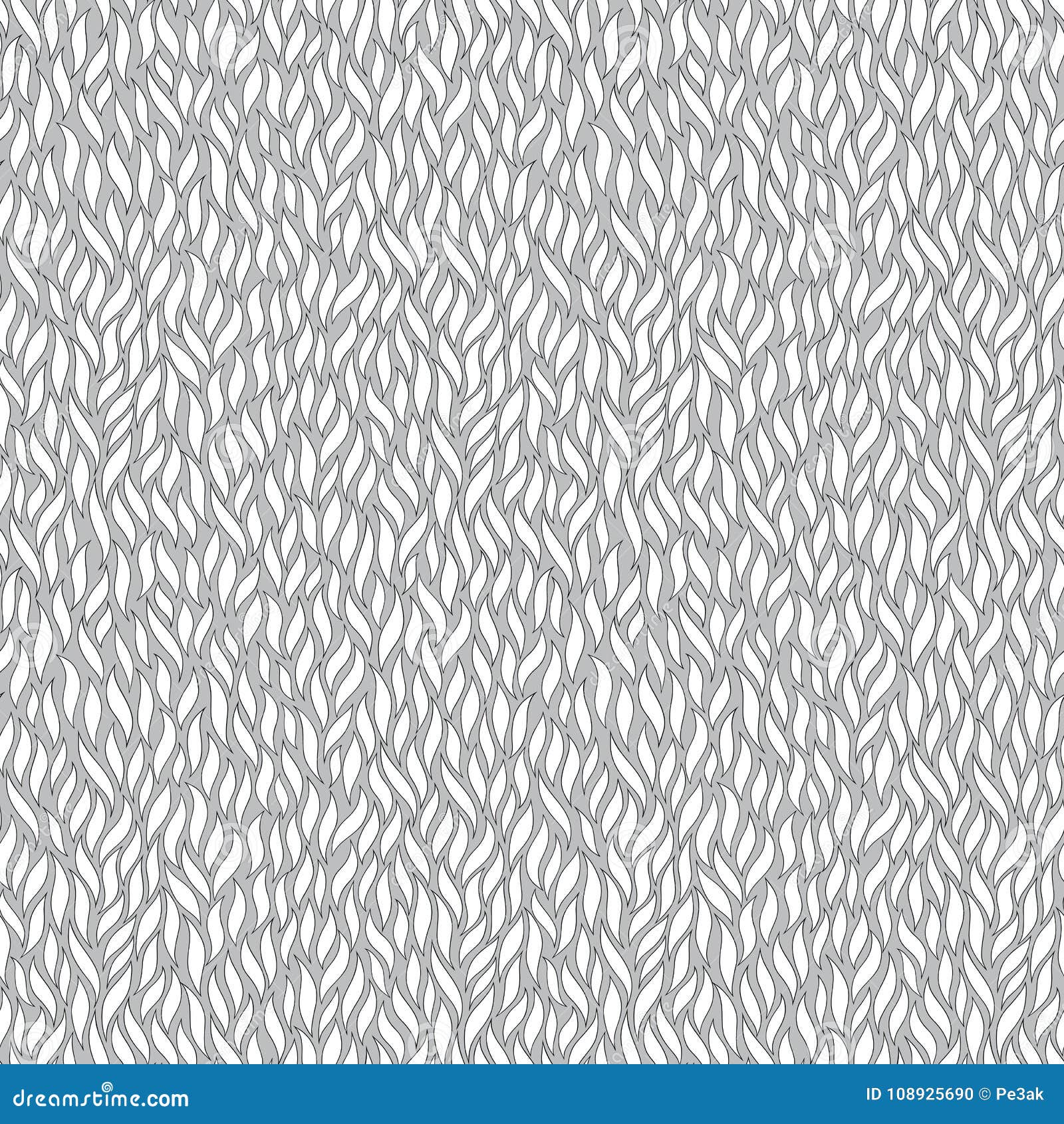 Abstract Grey Seamless Pattern with Leaves. Stock Illustration ...