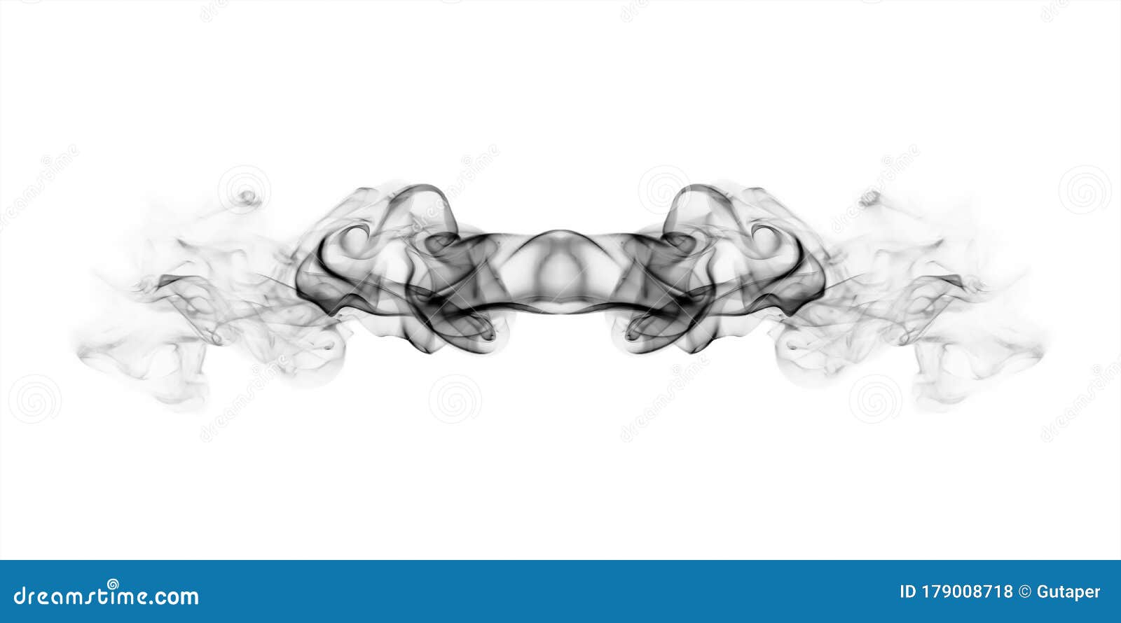 Abstract Grey Smoke Stream Isolated on White Background, Black and ...