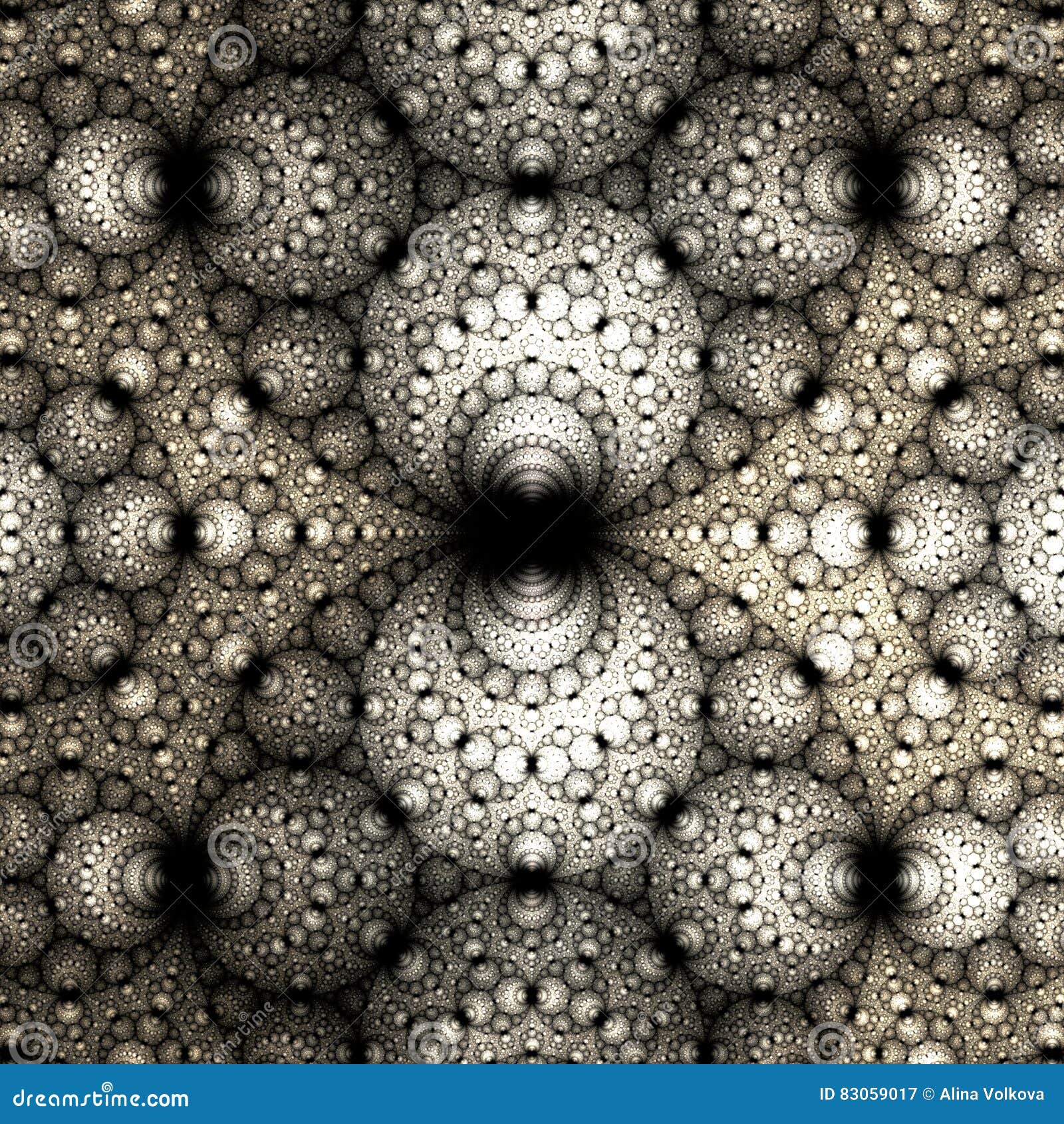 Abstract Grey Spherical Fractal Computer Generated Image Stock ...