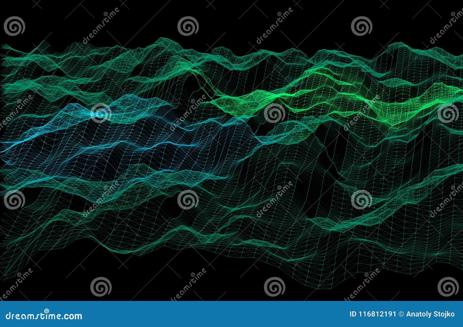 Abstract Grid Background. Wavy Structure with Lines. Vector ...
