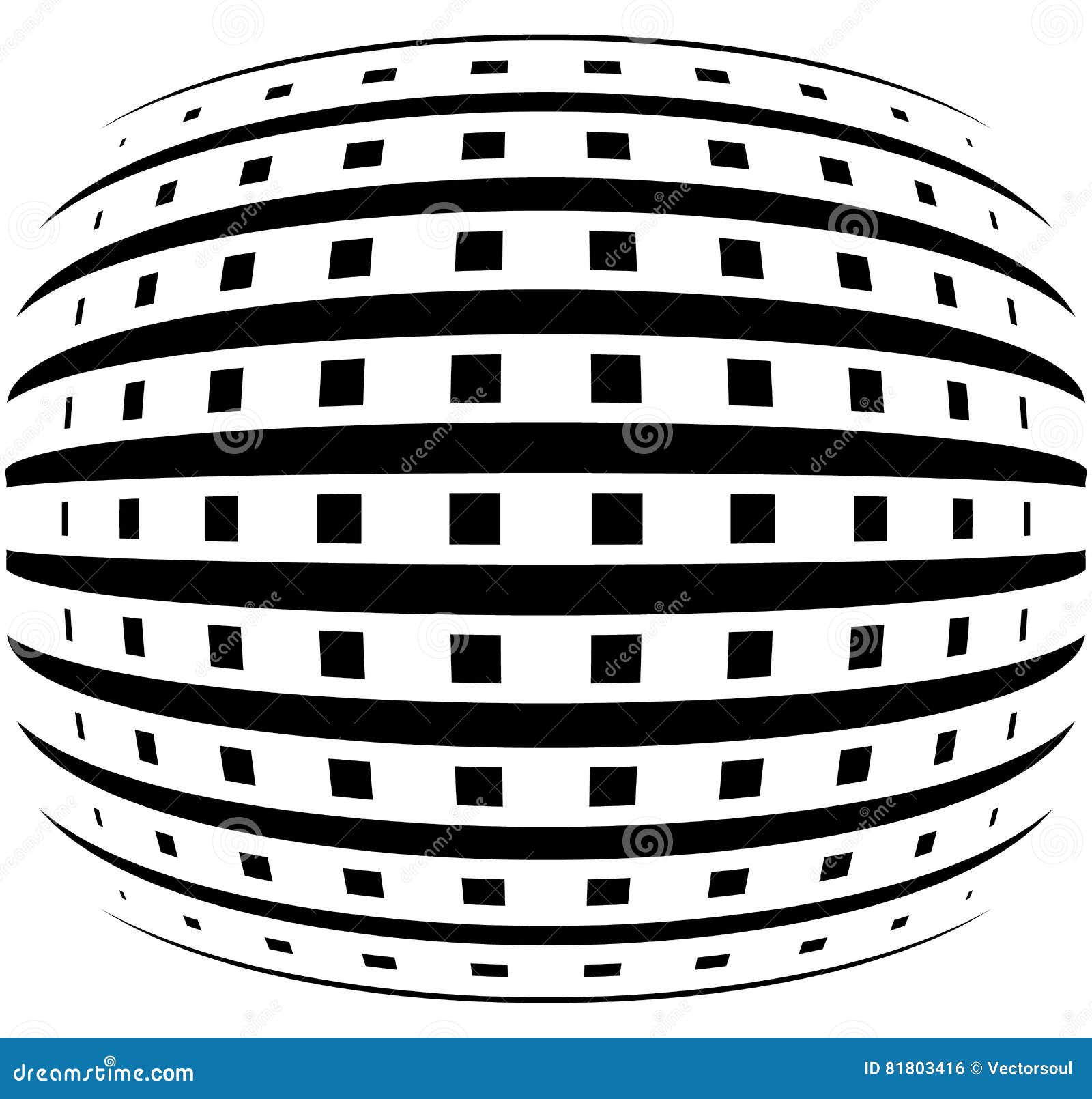 Abstract Grid with Convex, Spherical Warp Effect. Stock Vector ...