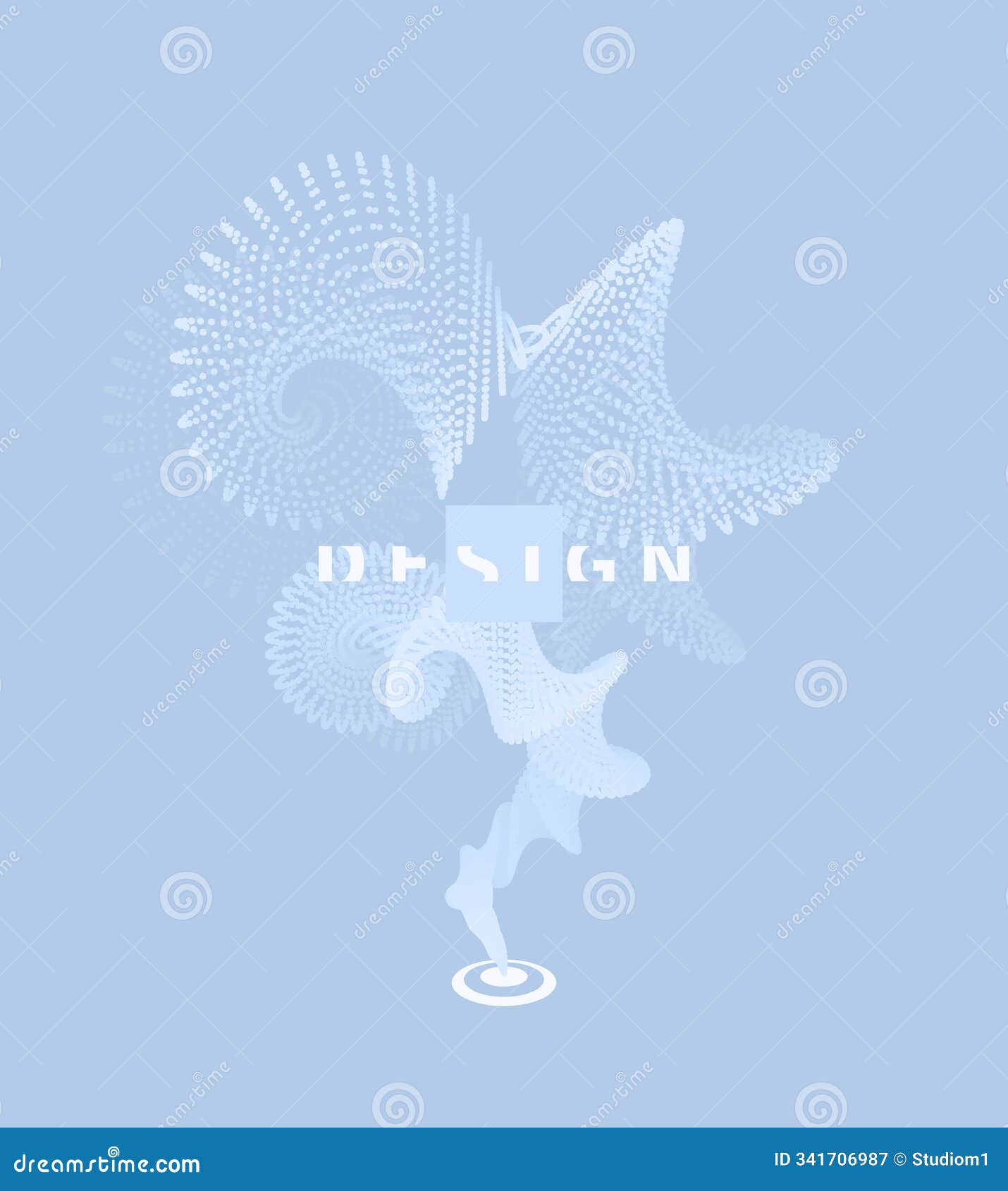 Abstract Grid Design with Dynamic Particles. 3d Vector Illustration ...