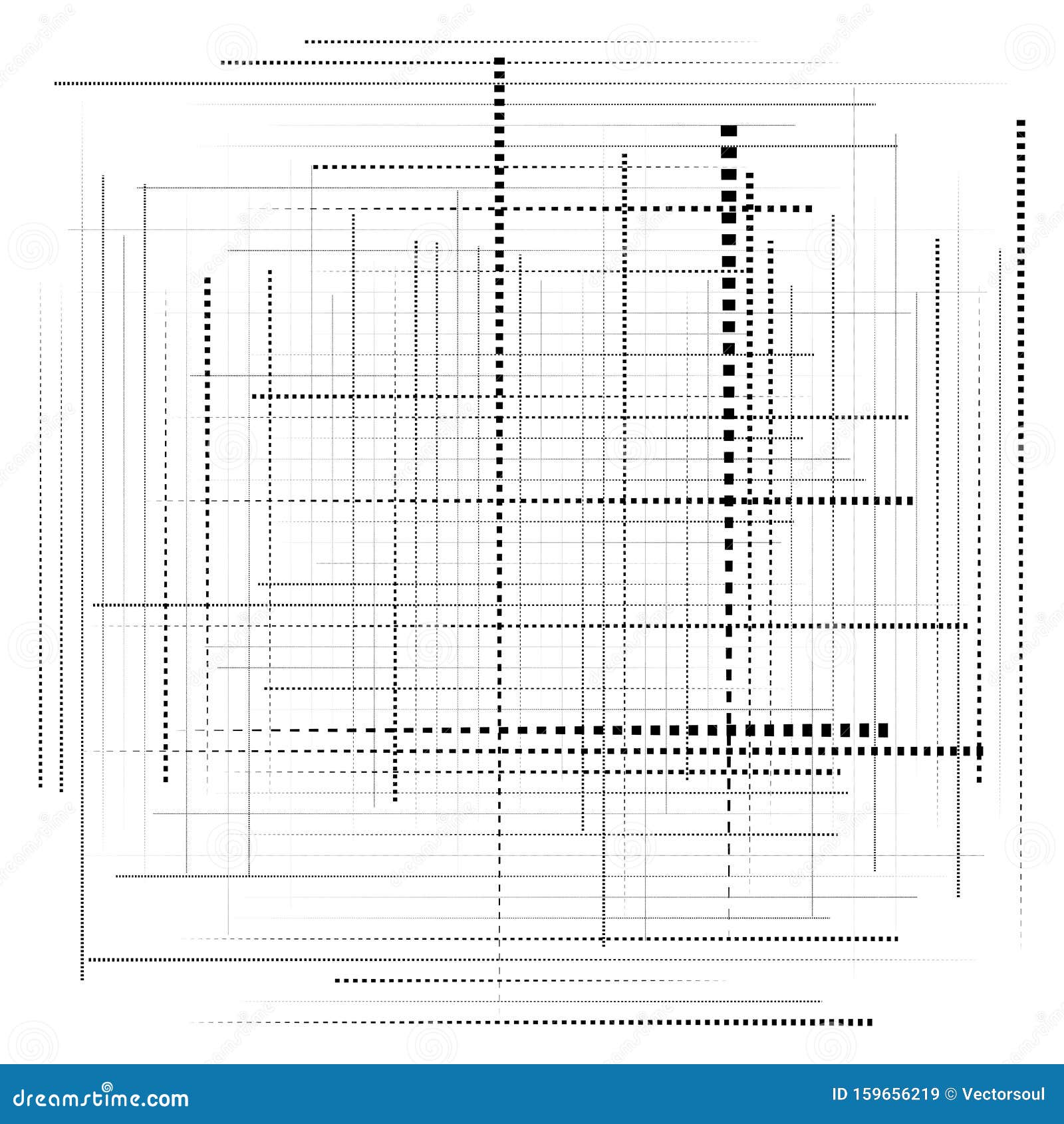 Abstract Grid, Mesh of Random Scatter Chunks, Pieces. Geometric ...