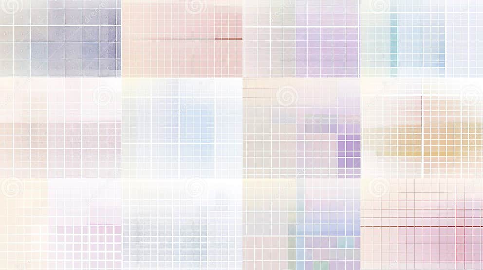 Abstract Grid Patterns in Soft Pastel Colors with a Textured Appearance ...
