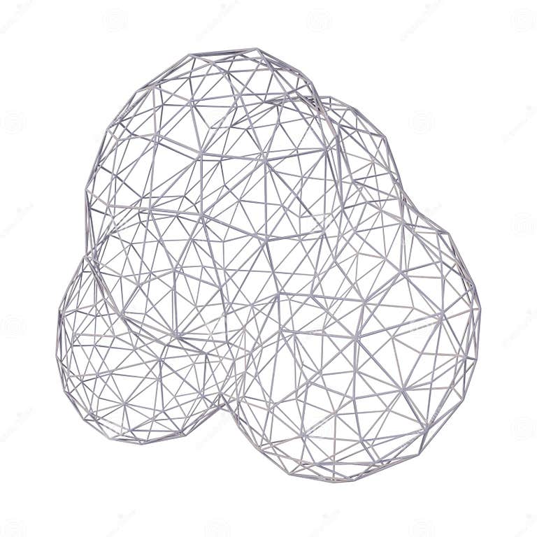 Abstract Grid Shape. Isolated on White Background Stock Illustration ...