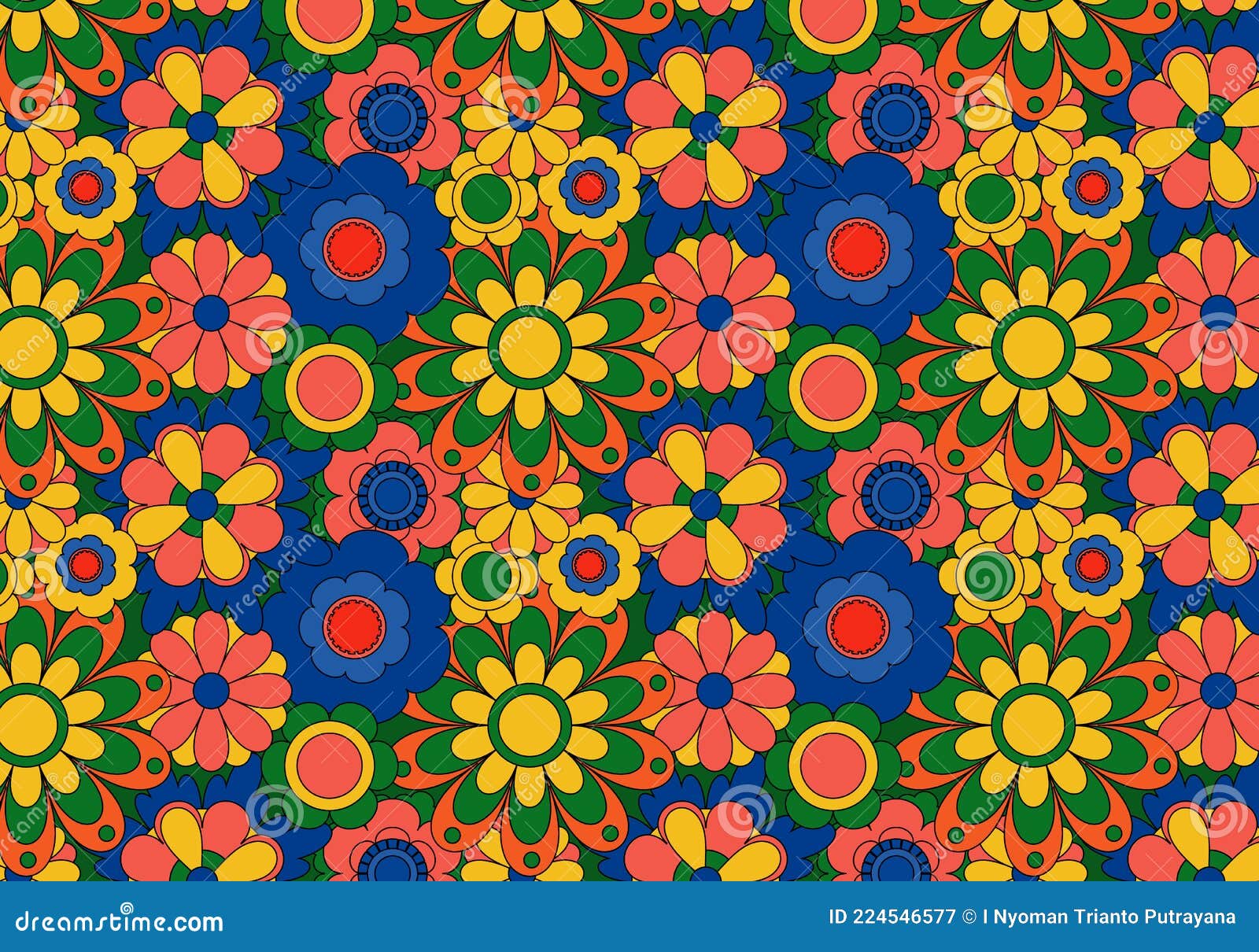 Abstract Groovy Floral Pattern Background. Vector Stock Vector ...