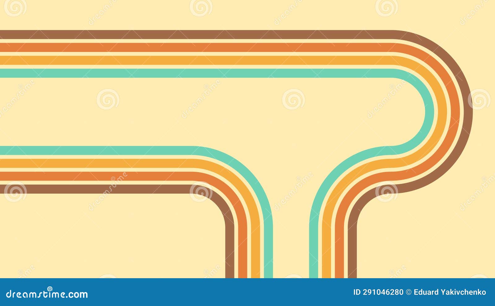 Abstract Groovy Retro Style Background with Line Rainbow Stock ...