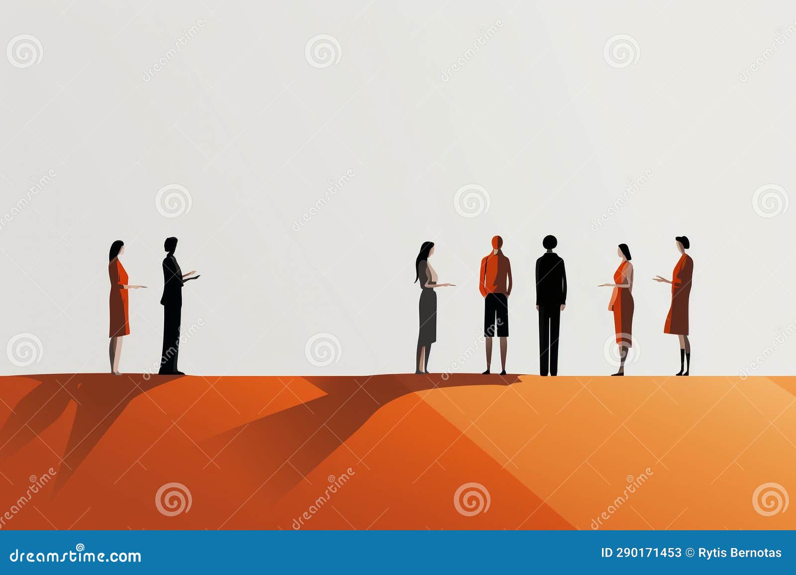 Abstract Group of People Colorful Illustration. Generative AI Stock ...