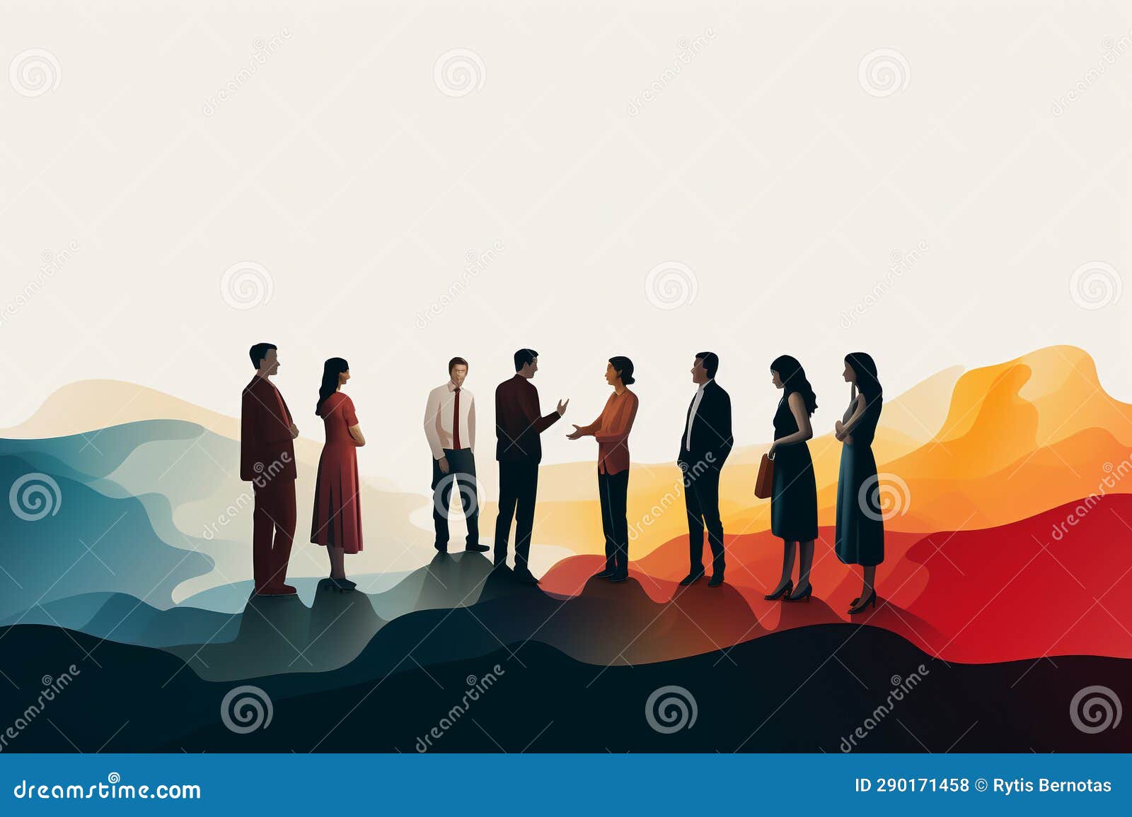 Abstract Group of People Colorful Illustration. Generative AI Stock ...