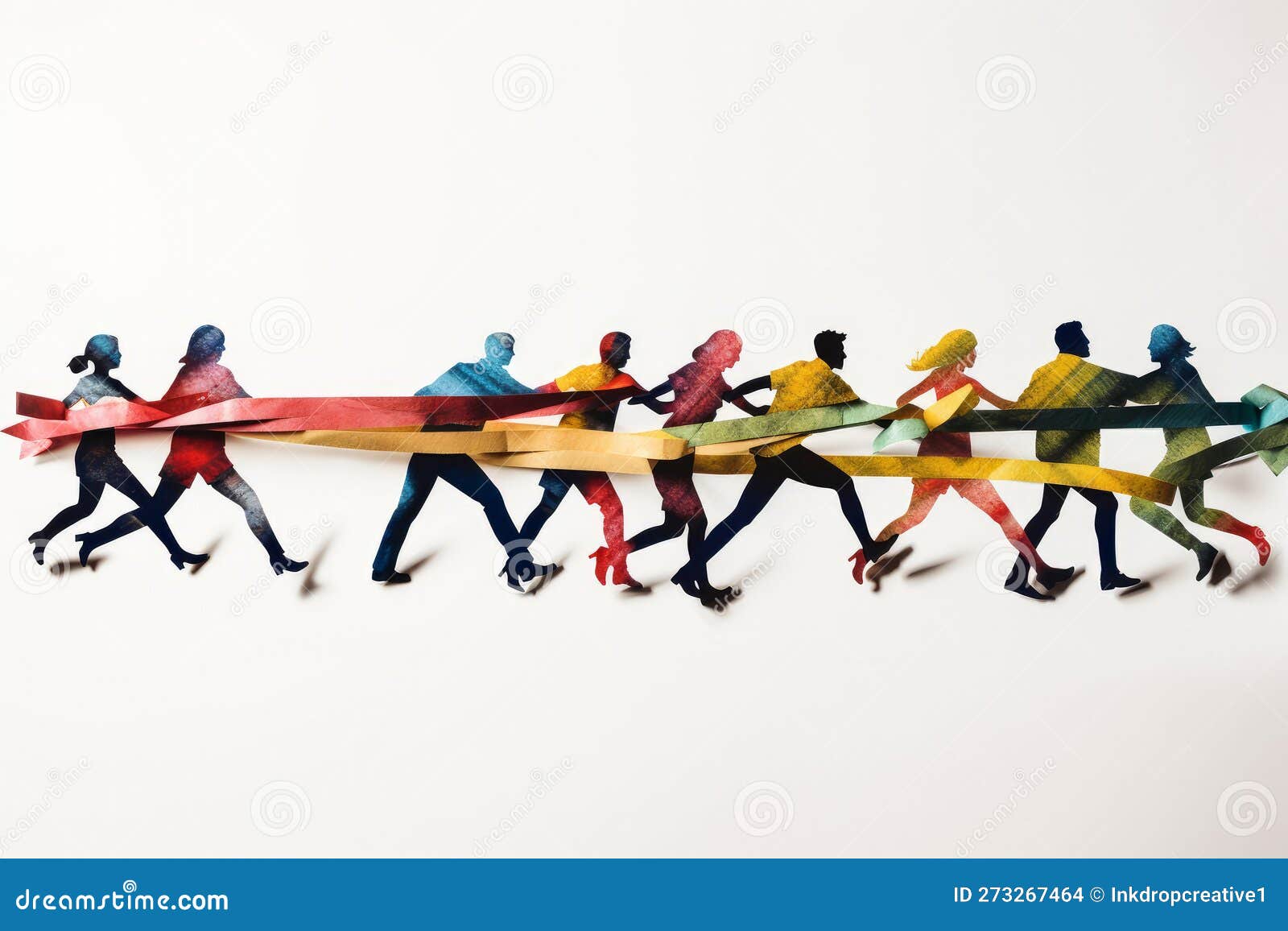 An Abstract Group of People Working Together To Untangle a Rope Problem ...