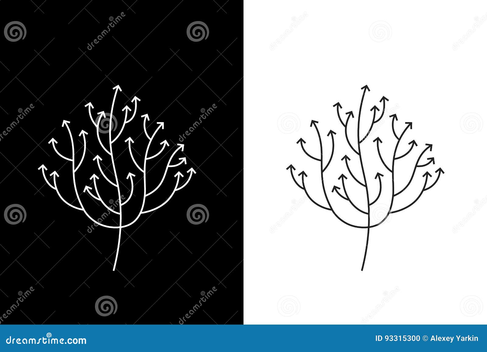Abstract Growing Arrow Tree That Symbolizes Development And Growth ...