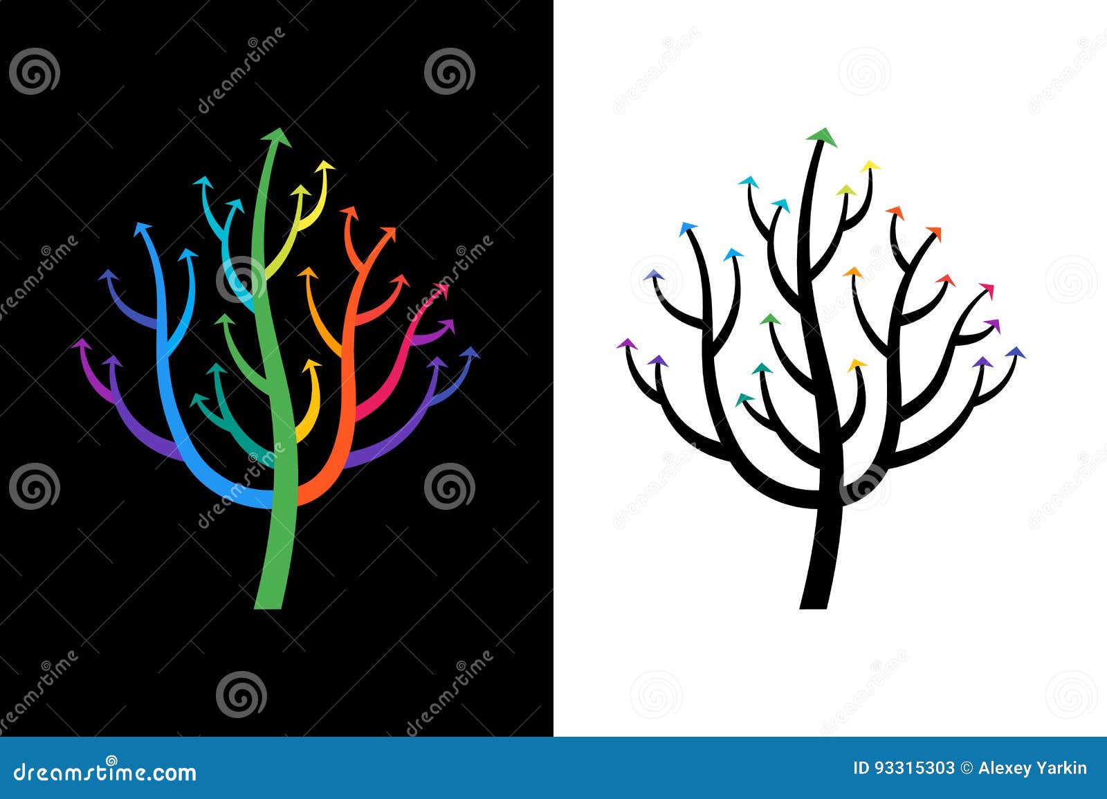 Abstract Growing Arrow Tree that Symbolizes Development and Growth ...