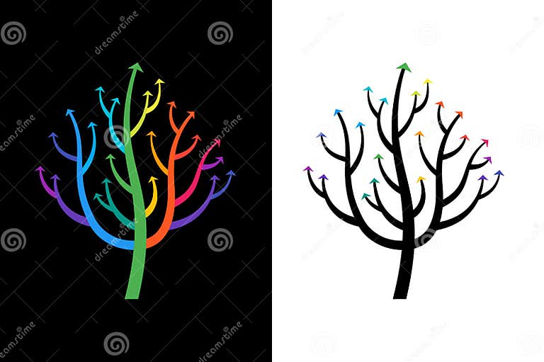 Abstract Growing Arrow Tree that Symbolizes Development and Growth ...