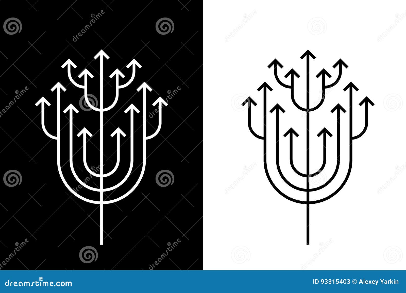 Abstract Growing Arrow Tree that Symbolizes Development and Growth ...