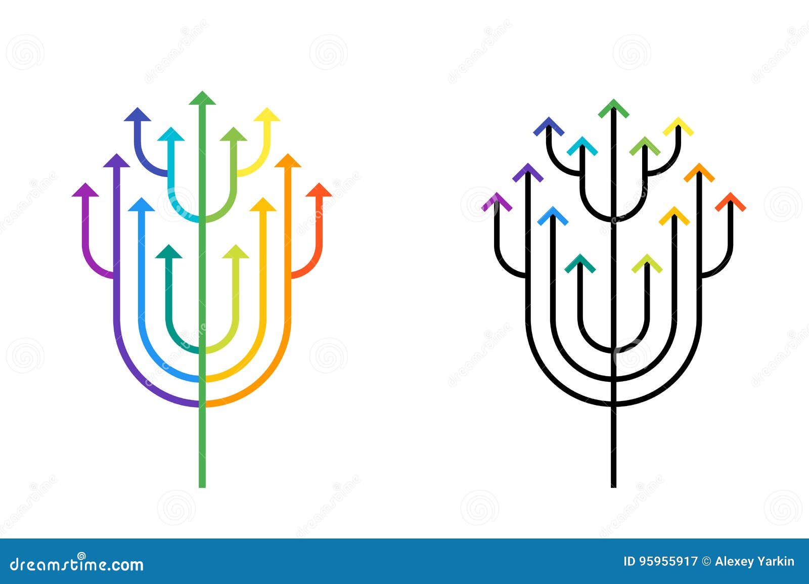 Abstract Growing Arrow Tree that Symbolizes Development and Growth ...