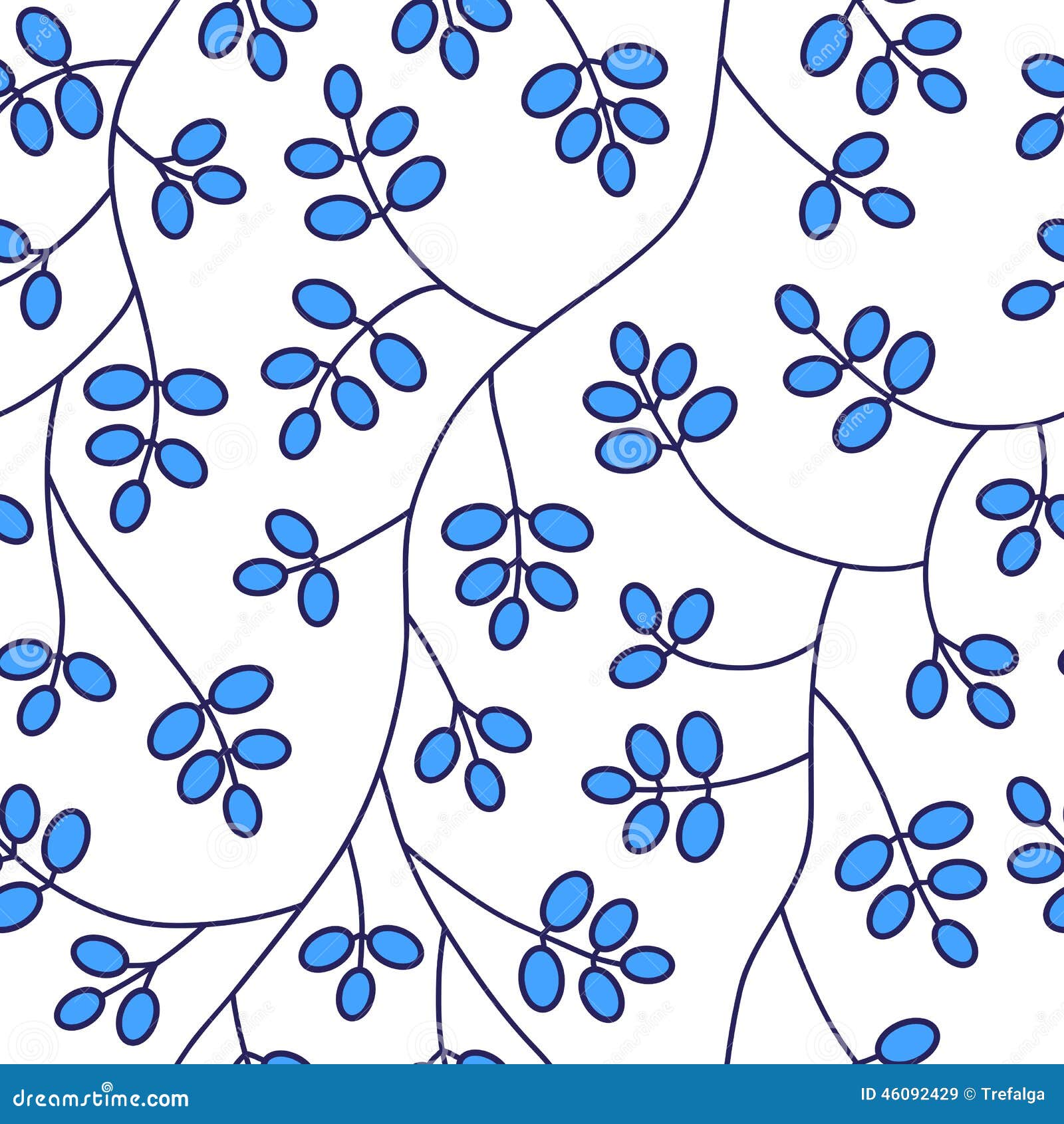 Abstract Growing Flower Branch Seamless Pattern Stock Vector ...