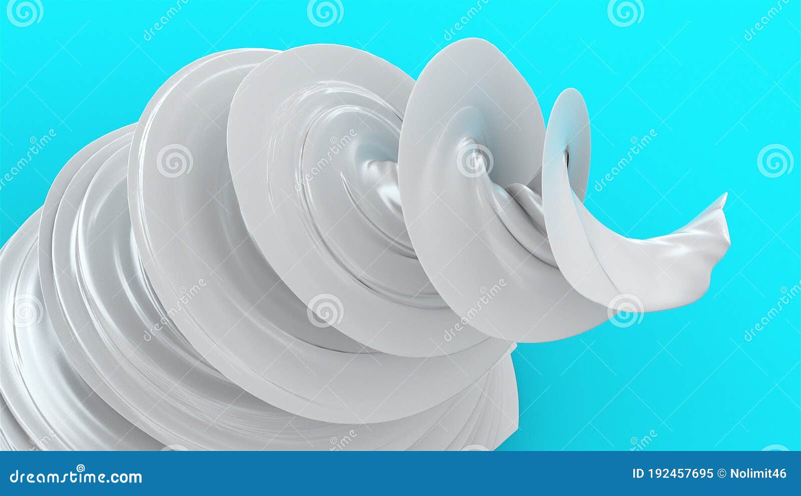 Abstract Growing Vortex Flow, Computer Generated. 3d Rendering Modern ...