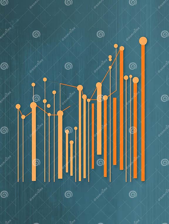Abstract Growth Chart with Orange Lines on a Blue Background Stock ...