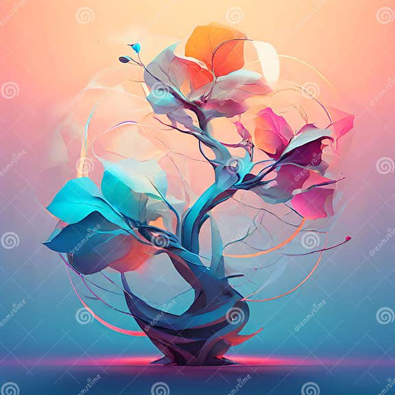 Abstract Growth in Fluid Interwoven Patterns Stock Illustration ...