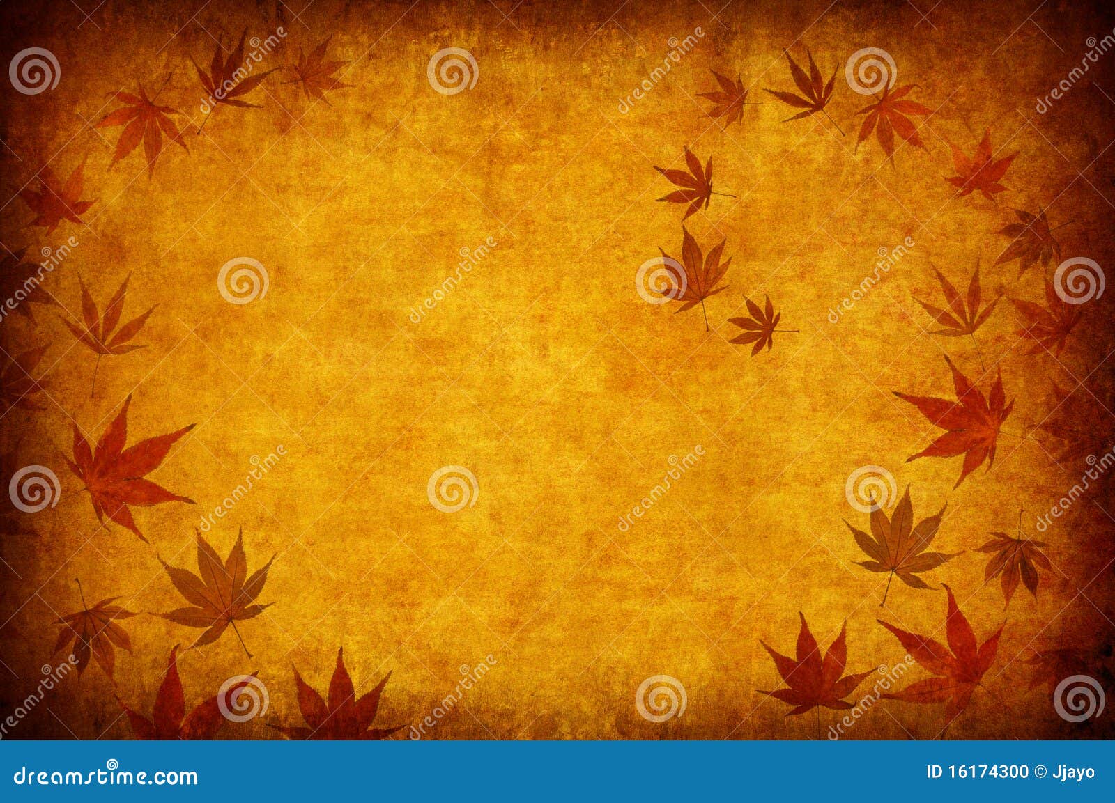 Abstract Grunge Autumn Background with Leaves Stock Illustration ...