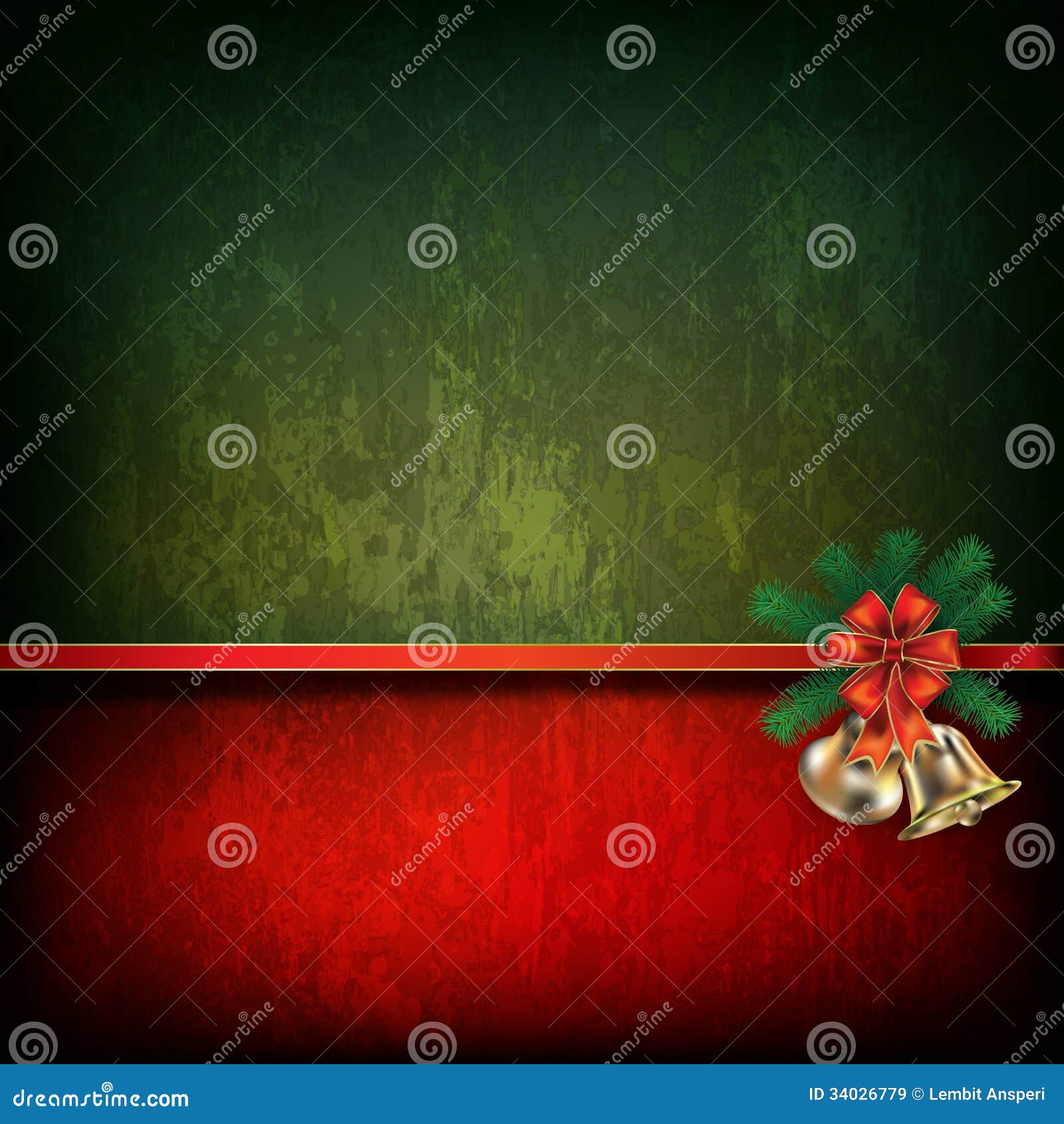 Abstract Grunge Background with Christmas Bells Stock Vector ...
