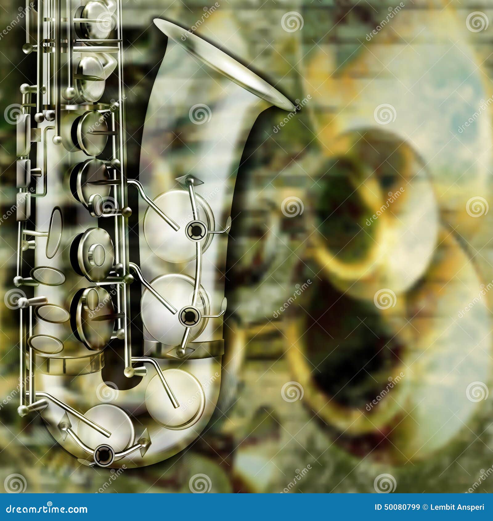 Abstract Grunge Background Saxophone and Musical Instruments Stock ...