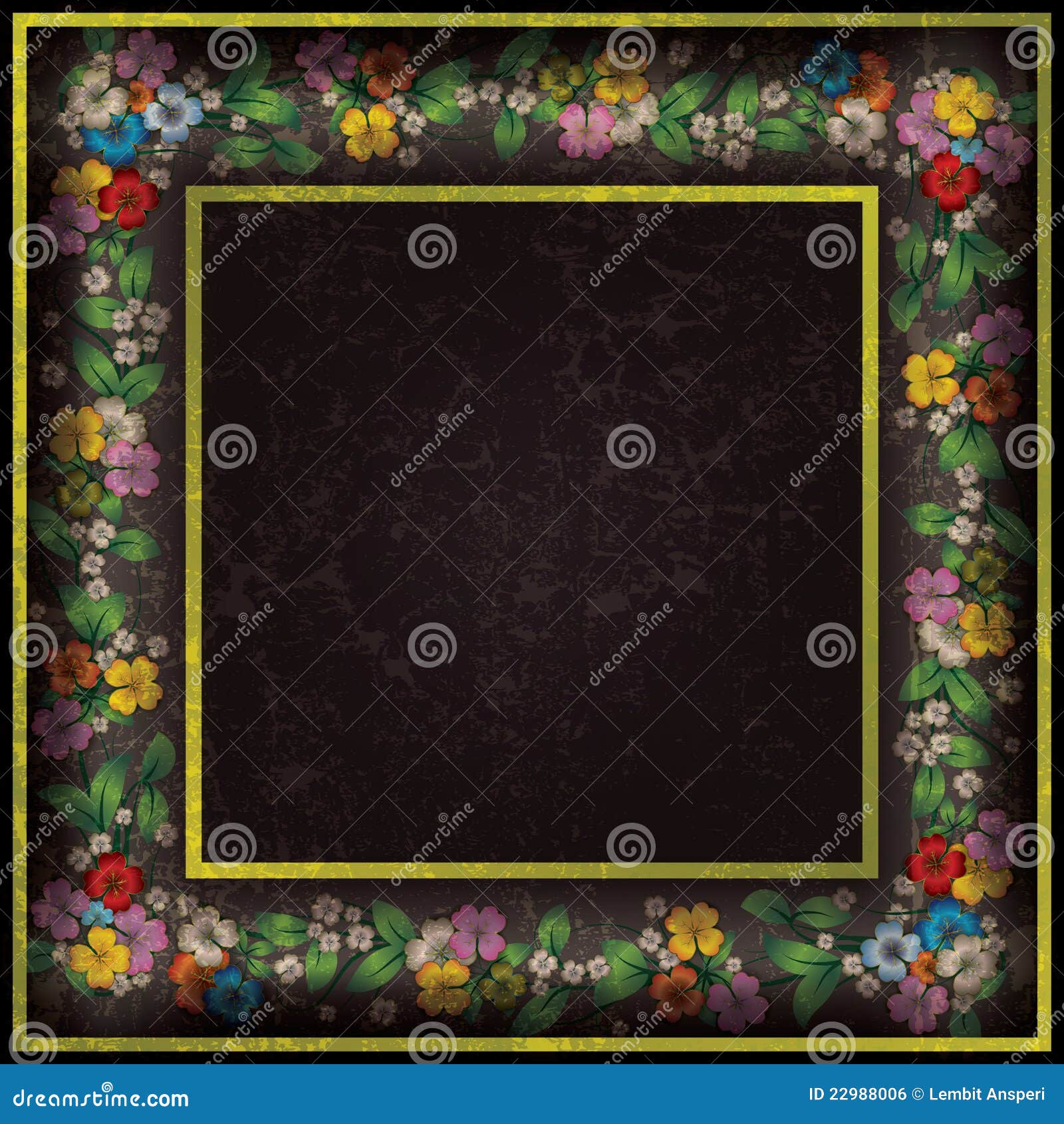 Abstract Grunge Background with Spring Flowers Stock Vector ...