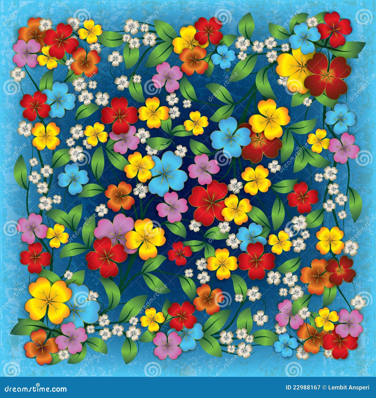 Abstract Grunge Background with Spring Flowers Stock Vector ...