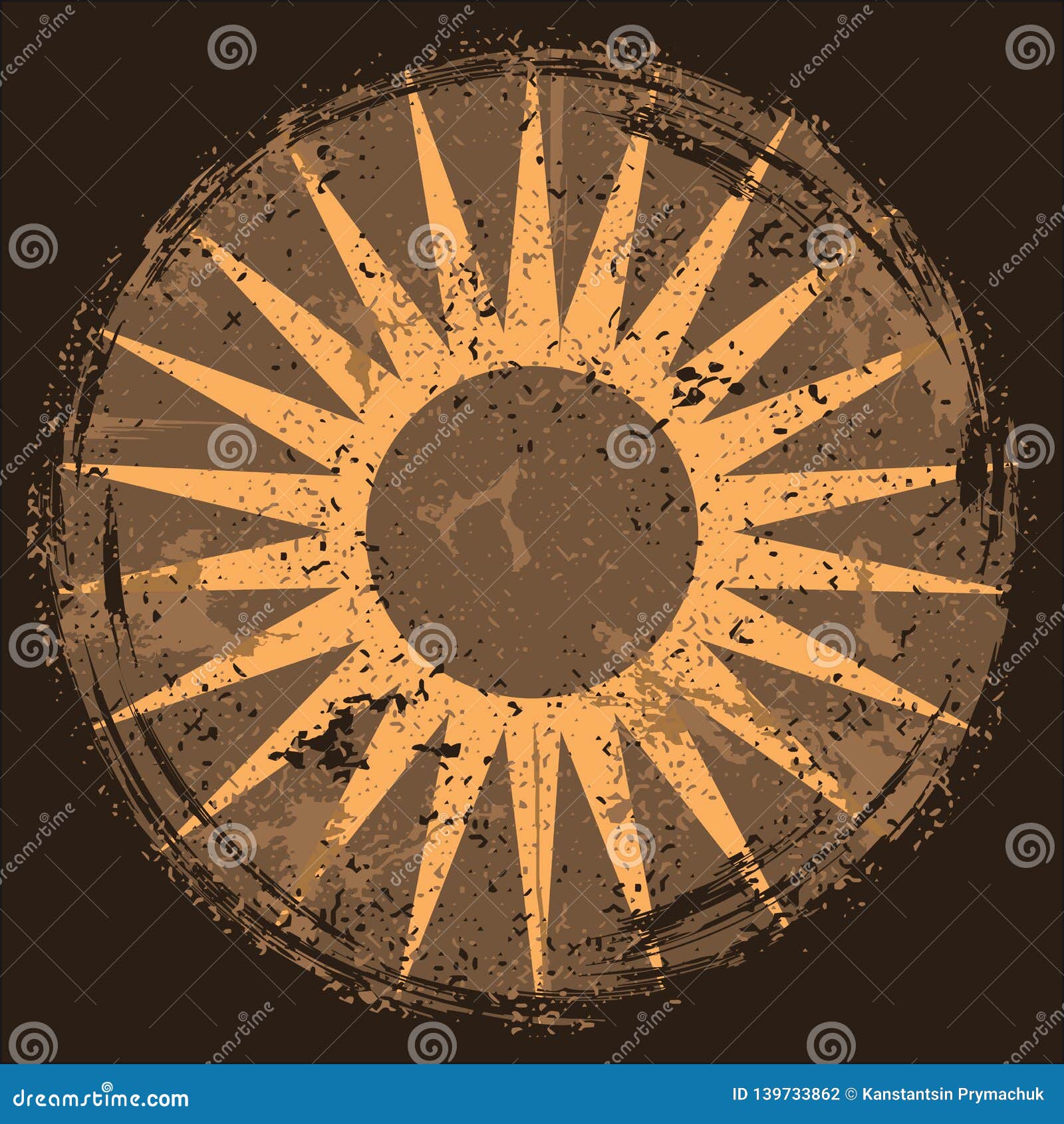 Abstract Grunge Background With Sun, Vector Illustration. Stock Vector ...