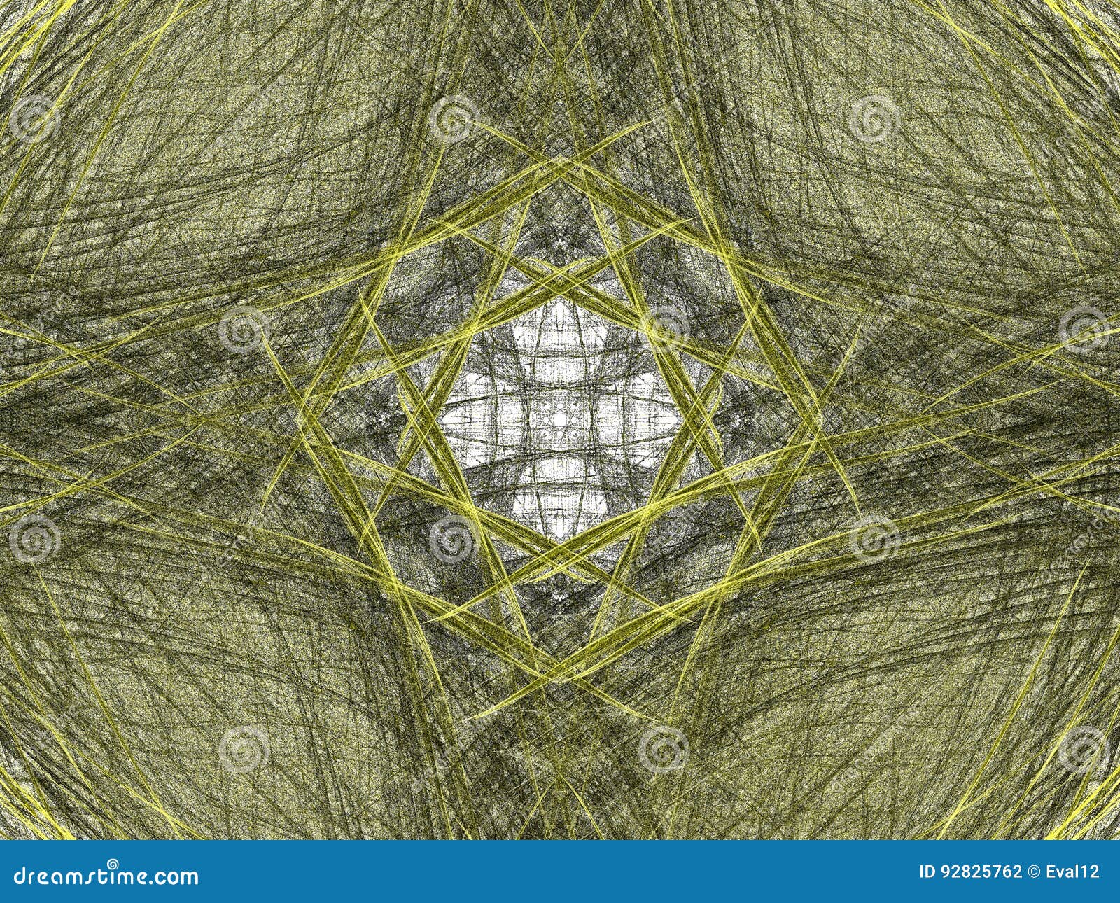 Abstract Grunge Dirty Yellow Symmetrical Pattern Stock Illustration ...