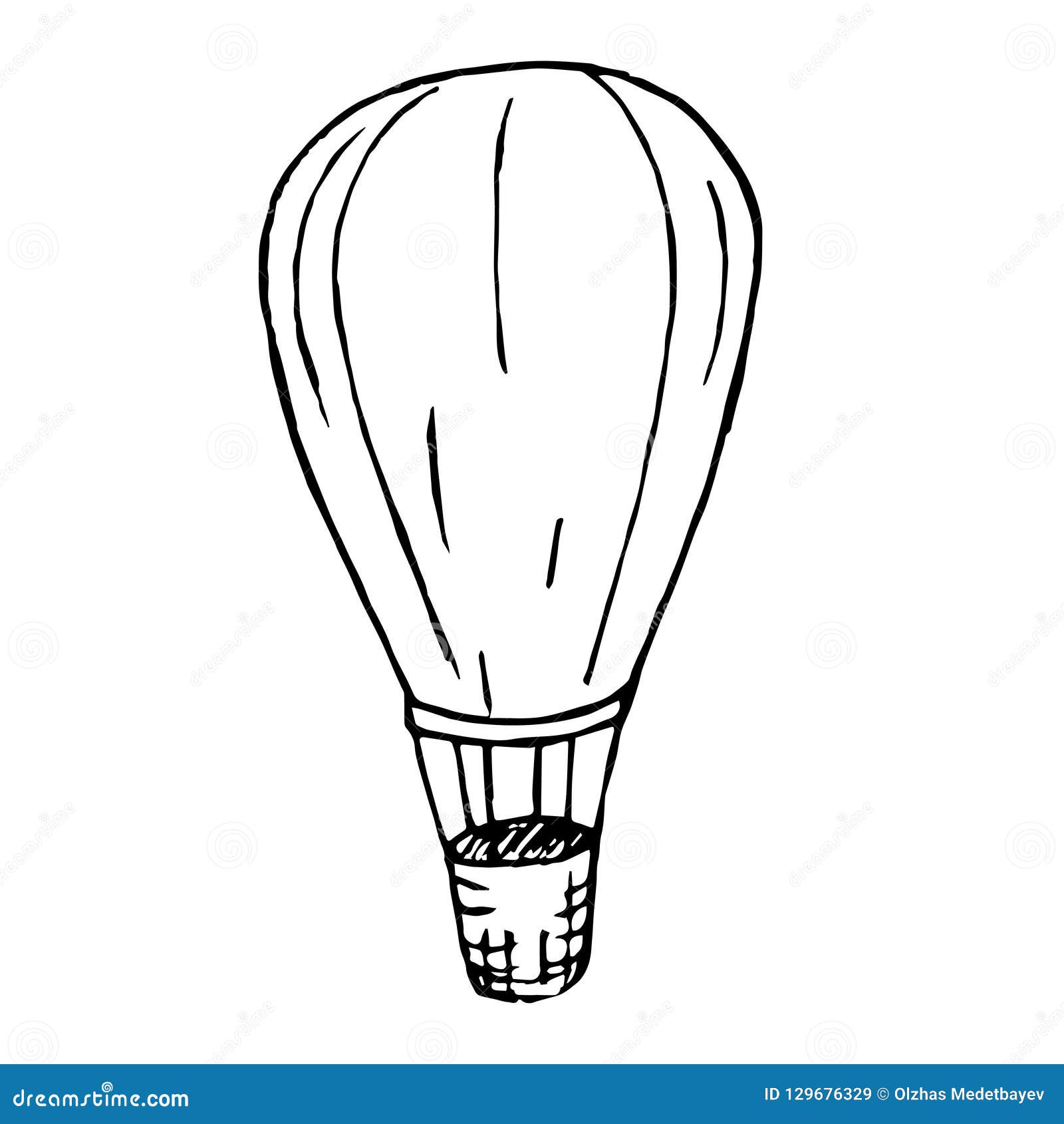 Abstract Grunge Doodle Drawing. Vector Drawing of a Big Balloon. Stock ...