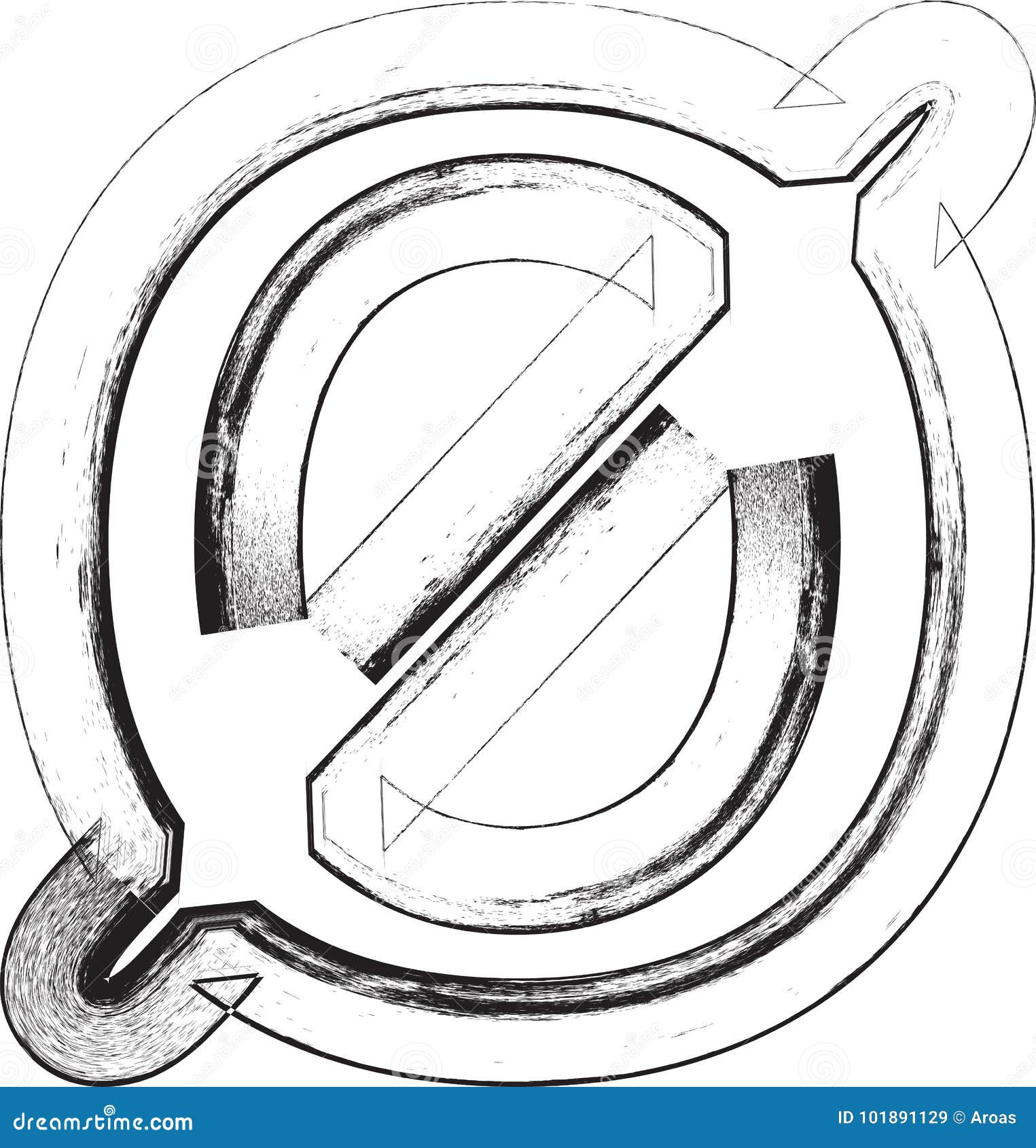 Grunge Font. Number 0 stock vector. Illustration of alphabet - 101891129