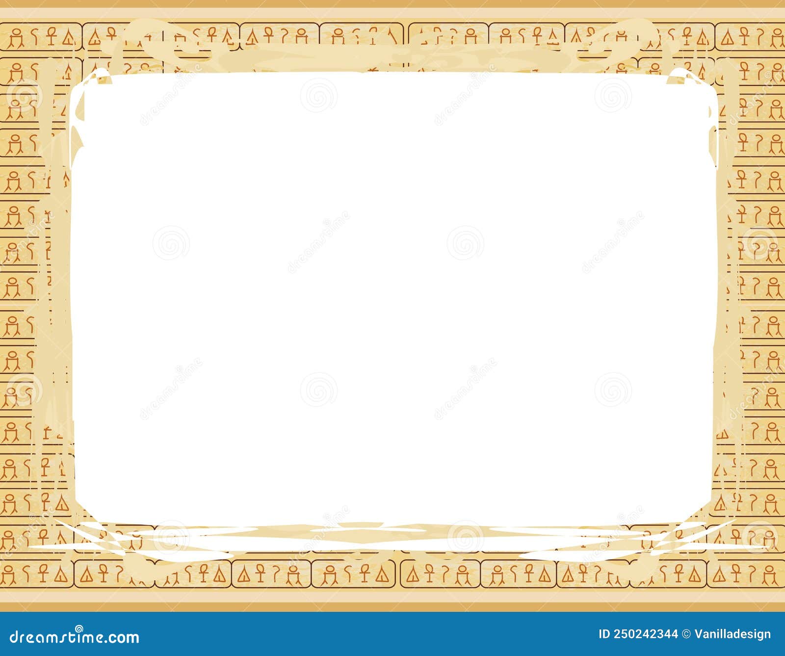 Abstract Grunge Frame with Hieroglyphs in the Background Stock Vector ...