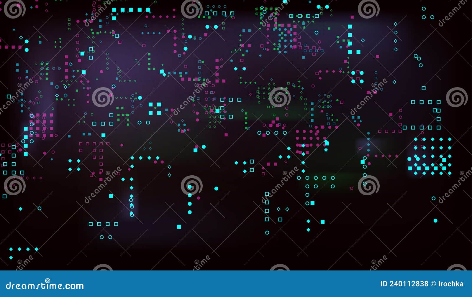 Abstract Grunge Grid Polka Dot Background Pattern. Spotted Cyan and ...