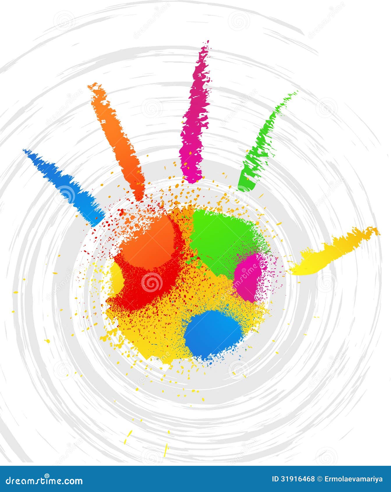 Abstract Grunge Hand. Vector Stock Vector - Illustration of artistic ...