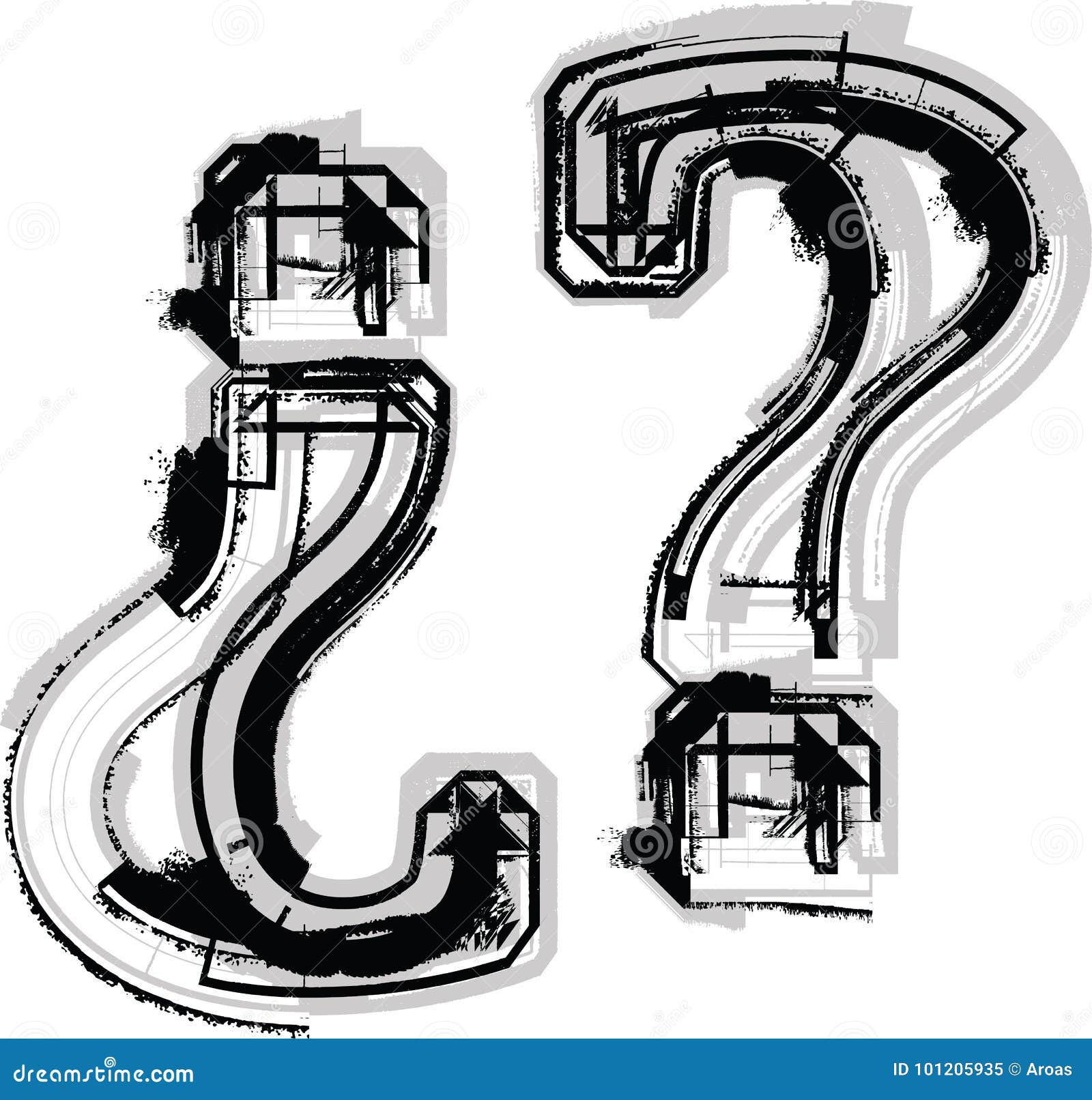 Grunge Font. Question mark stock vector. Illustration of quest - 101205935