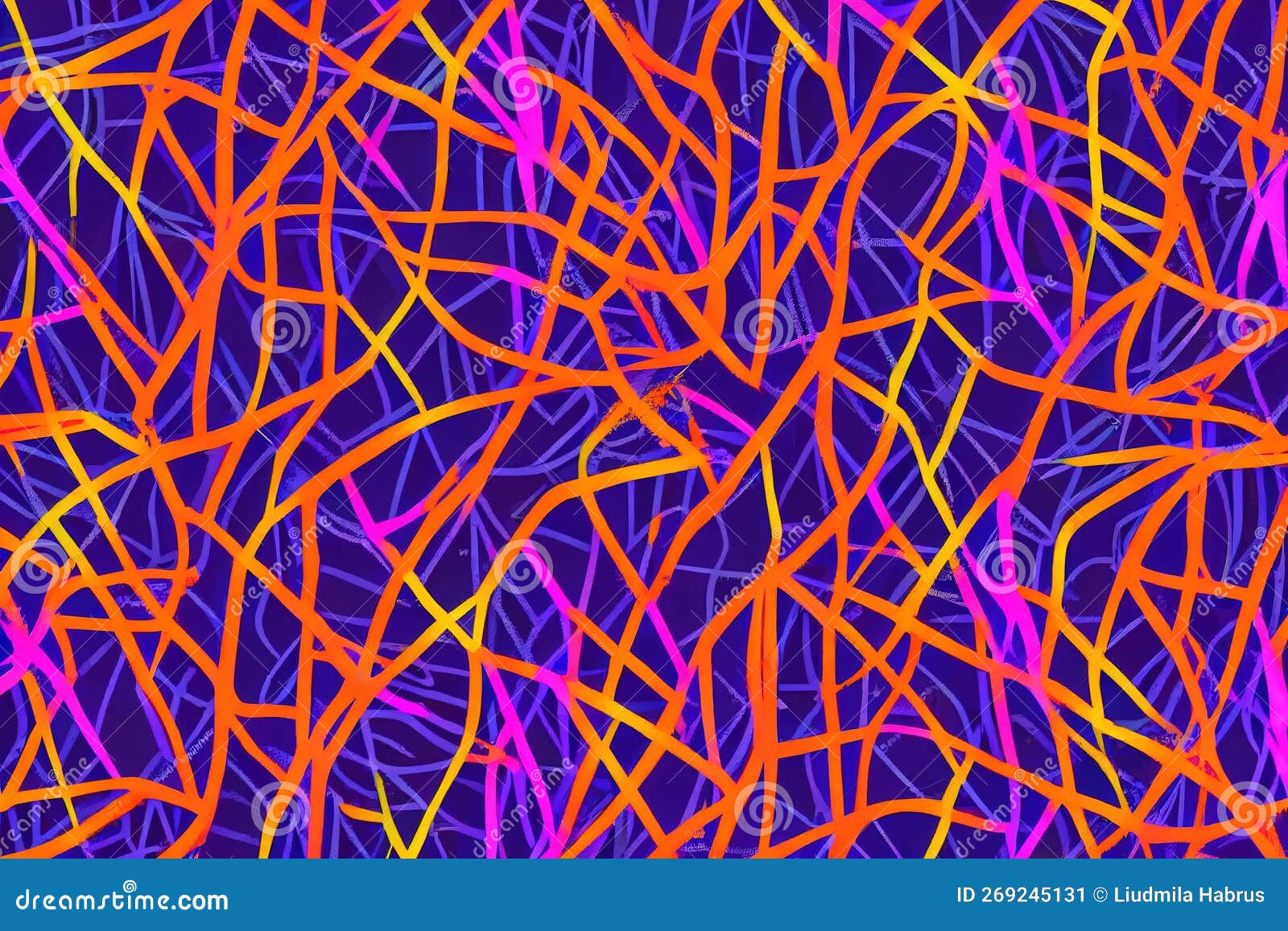 Grunge Neon Purple Brick Wall Texture Background. Magenta Colored Brick ...