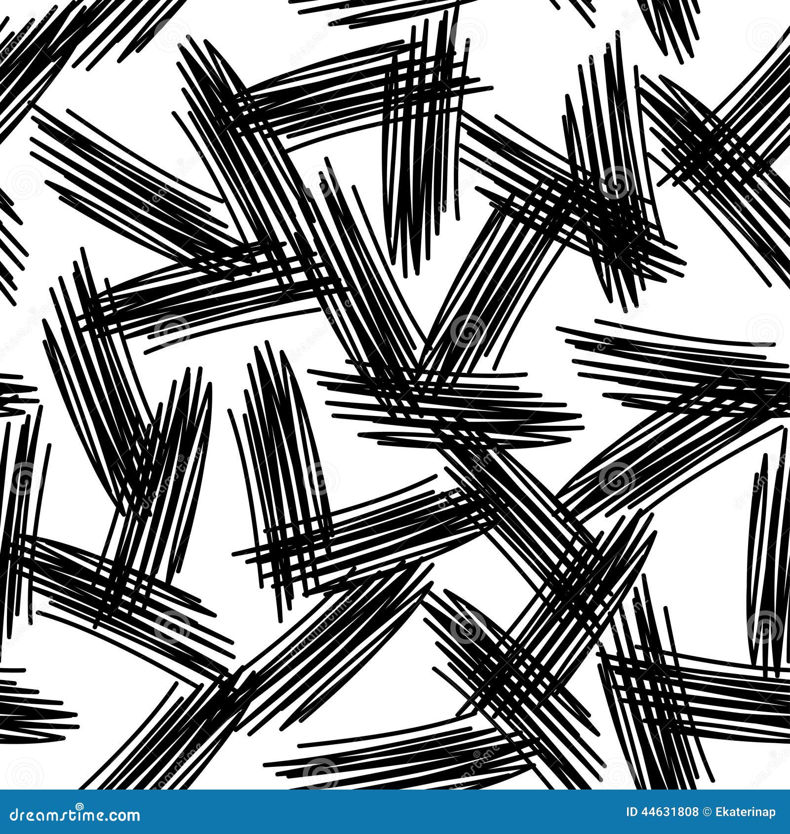 Abstract Grunge Painted Texture Seamless Pattern. Black Lines on a ...