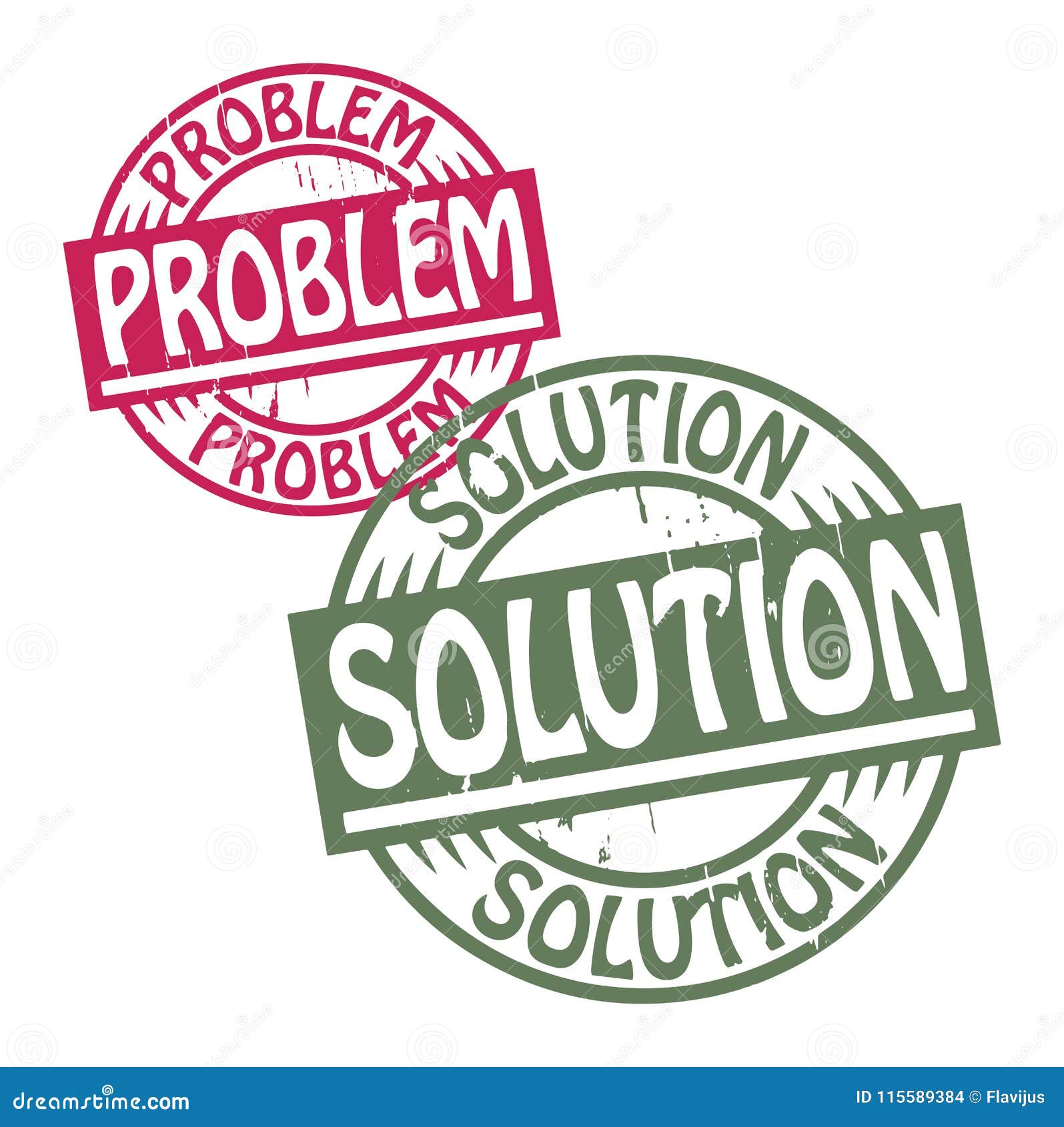 Abstract Grunge Rubber Stamp Set with the Text Problem - Solution ...