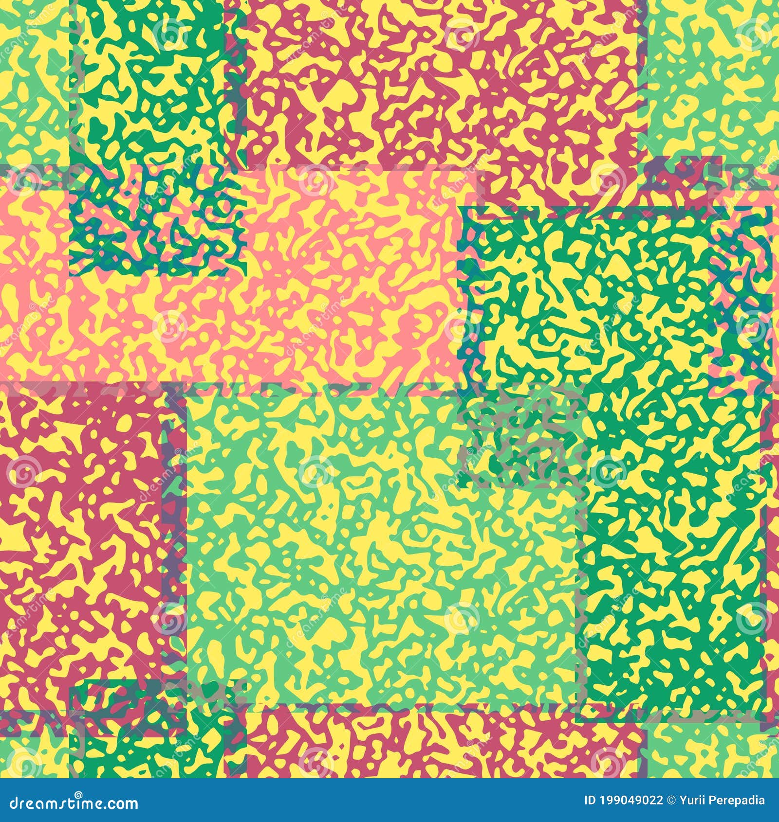 Abstract Grunge Seamless Chaotic Pattern with Rectangular Patches of ...