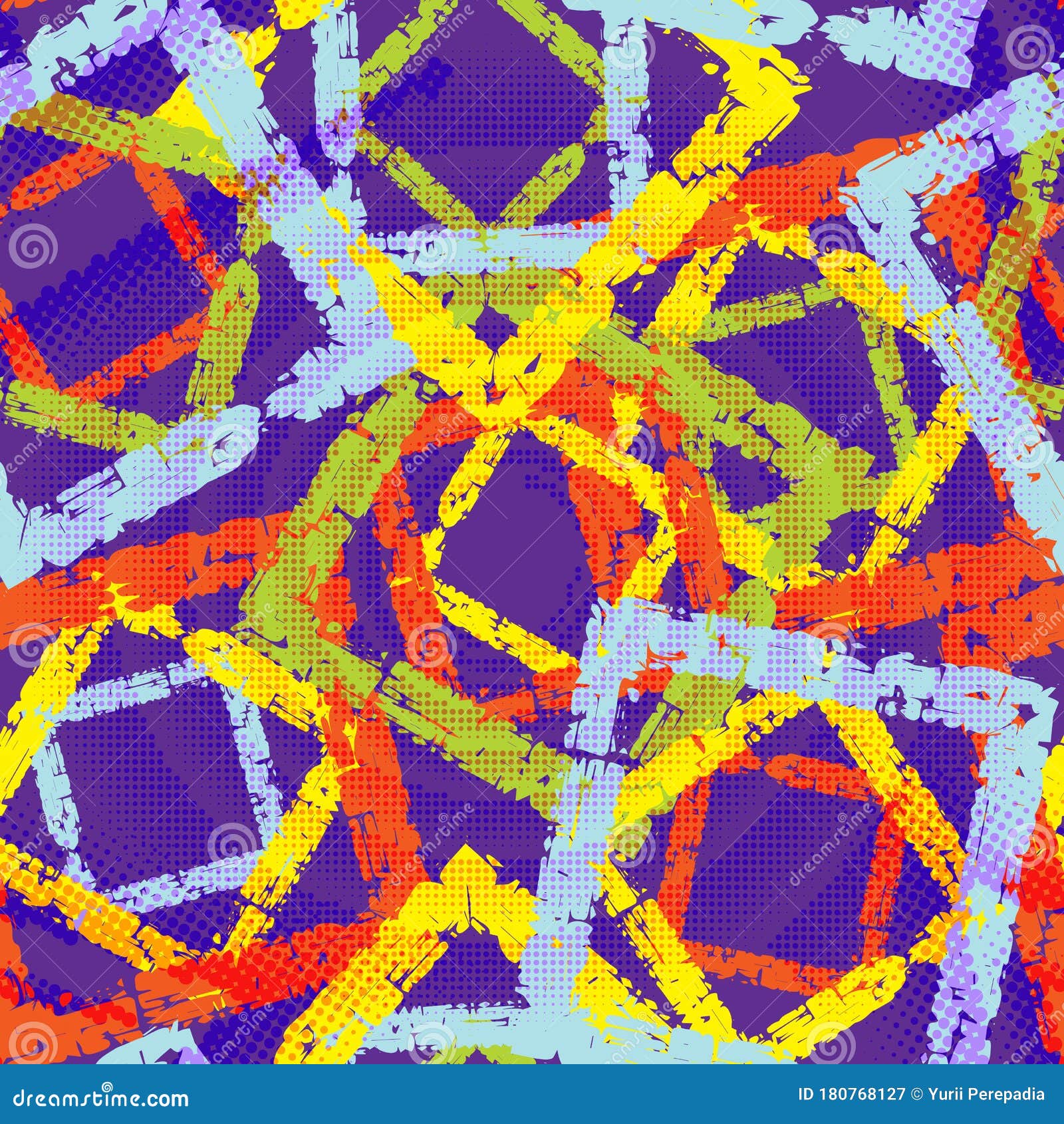 Abstract Grunge Seamless Chaotic Pattern with Square Frames, Blots ...