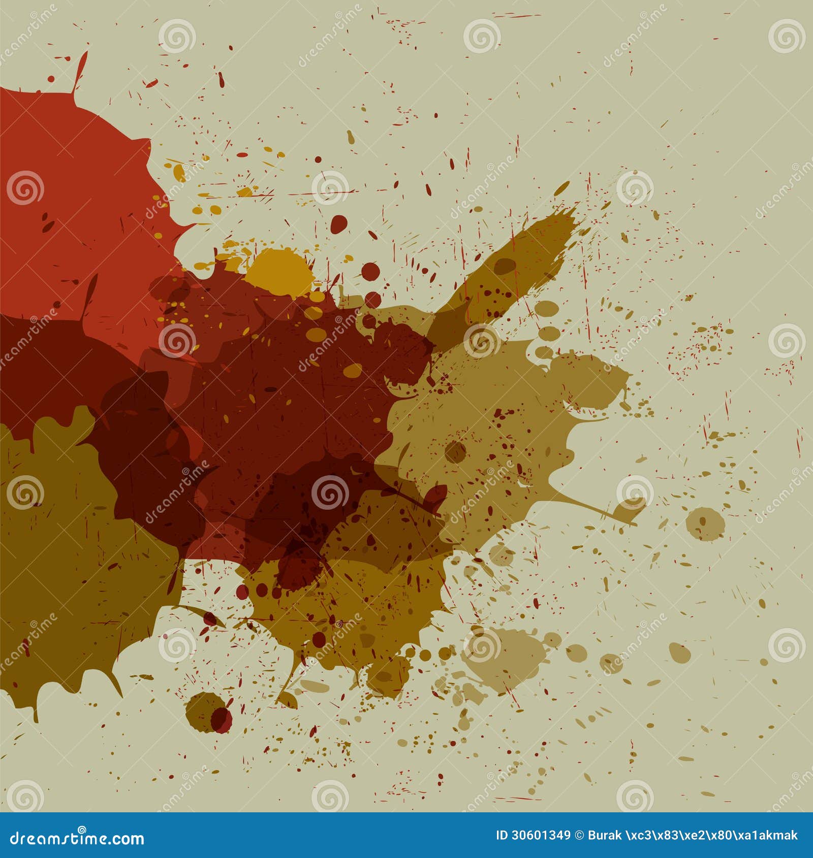 Abstract Grunge Splash Brush Strokes Stock Vector - Illustration of ...