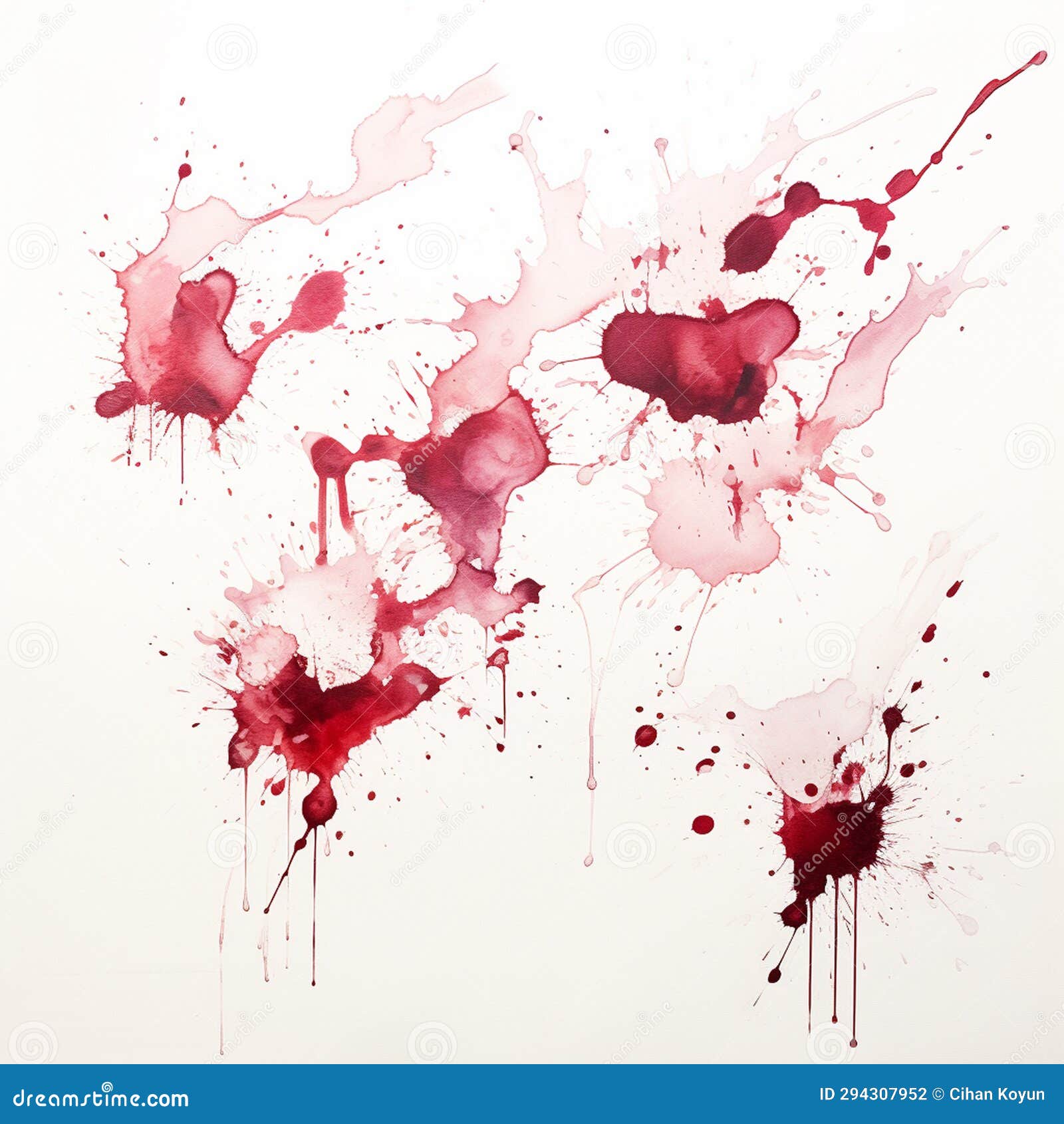 Watercolor Abstracts with Ink Spots and Drips Stock Illustration ...